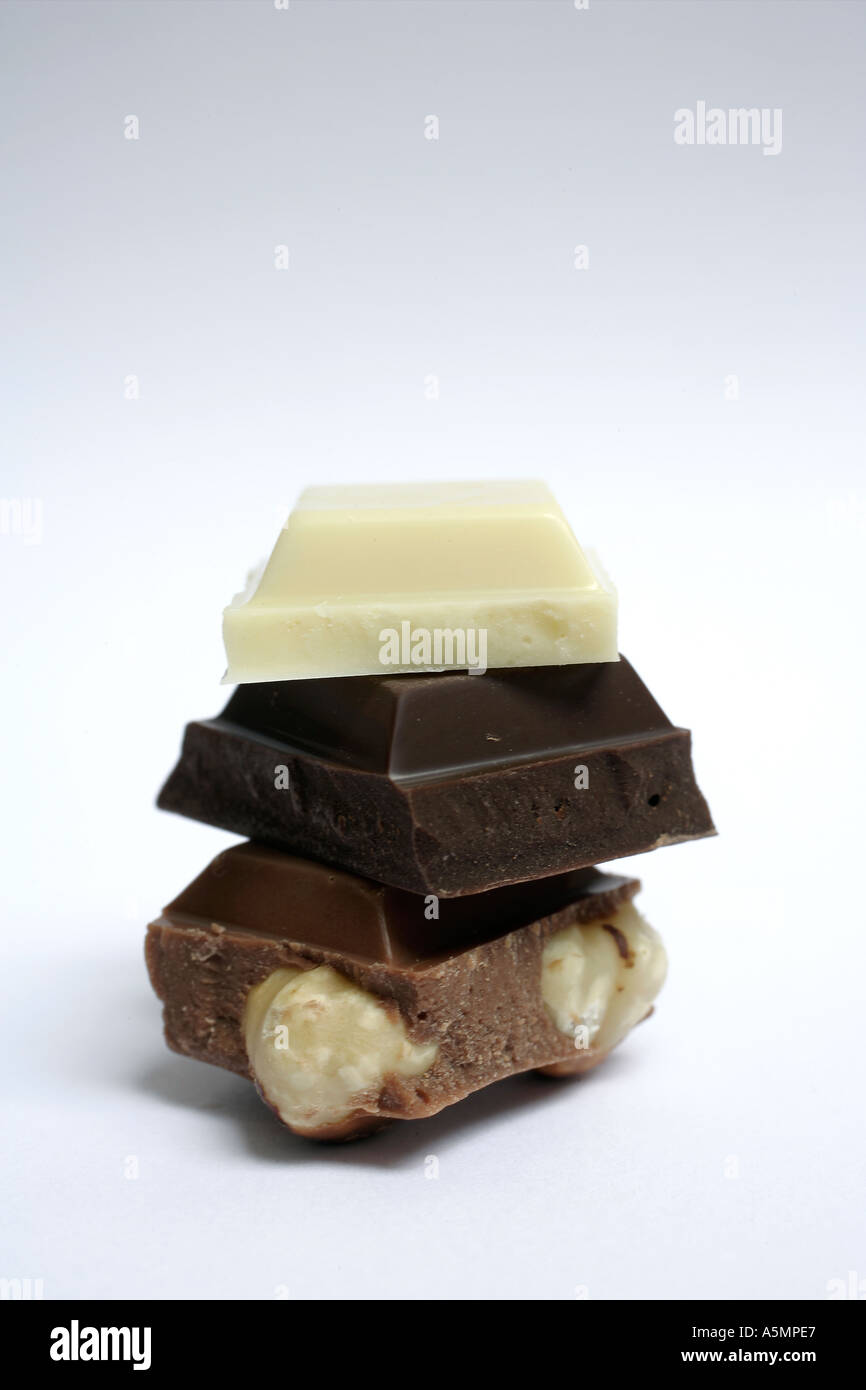 Dark chocolate stack on Cut Out Stock Images & Pictures - Alamy