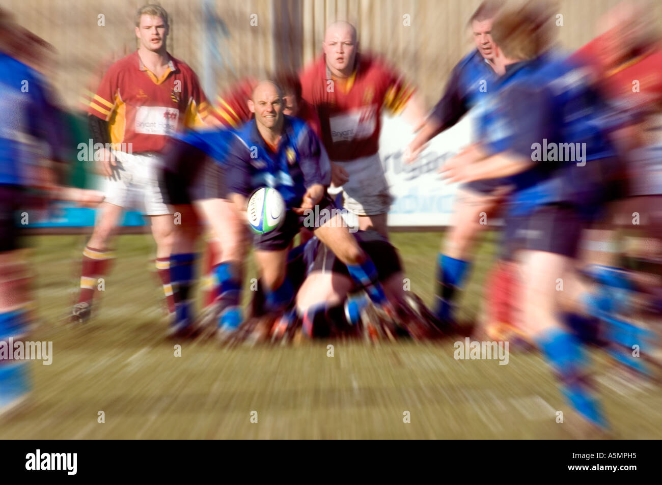 Rugby action- the passing of the ball Stock Photo - Alamy
