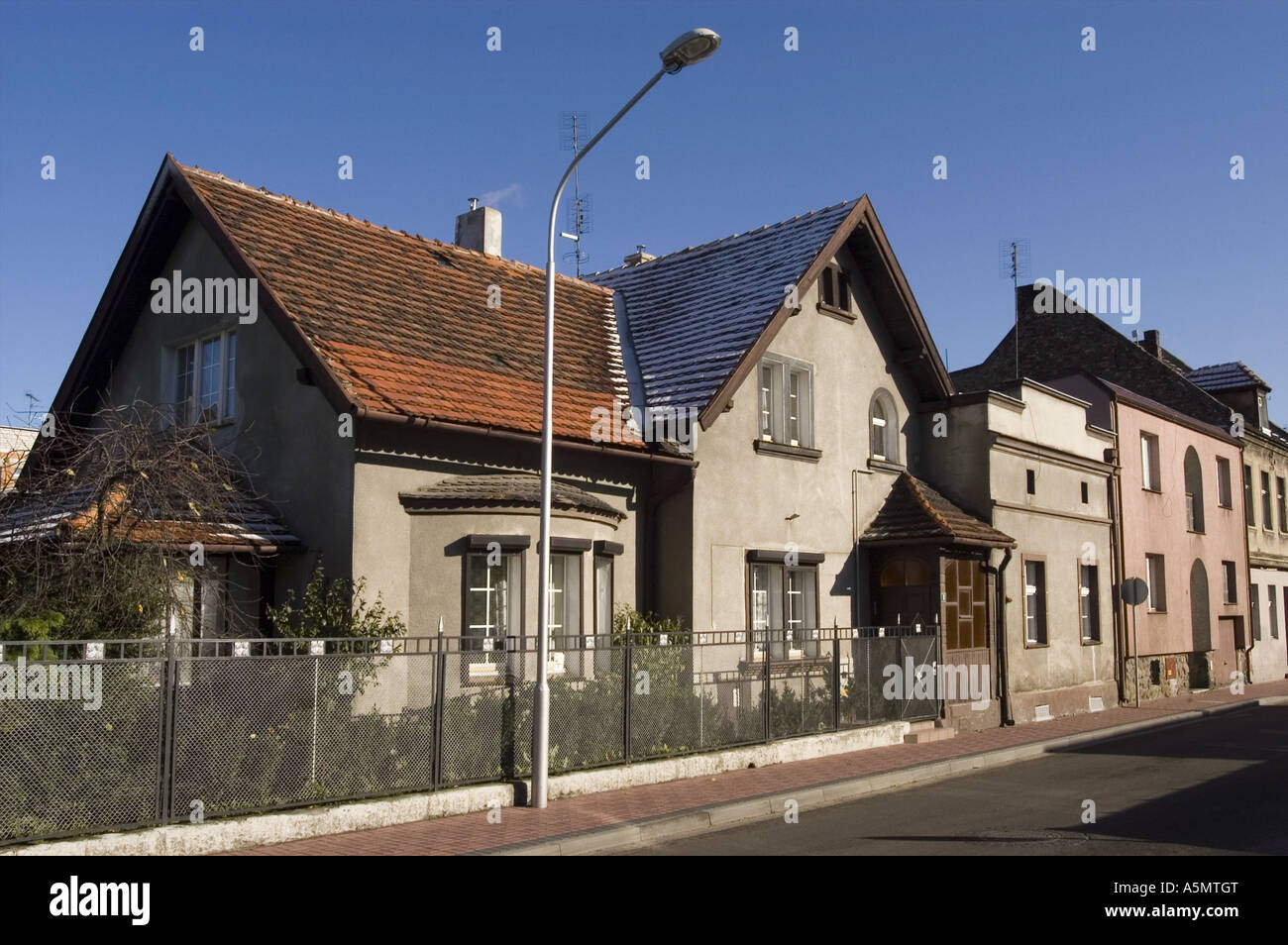 Traditional house with red tiled rooftop in Grodzisk Wilkopolski Poland ...