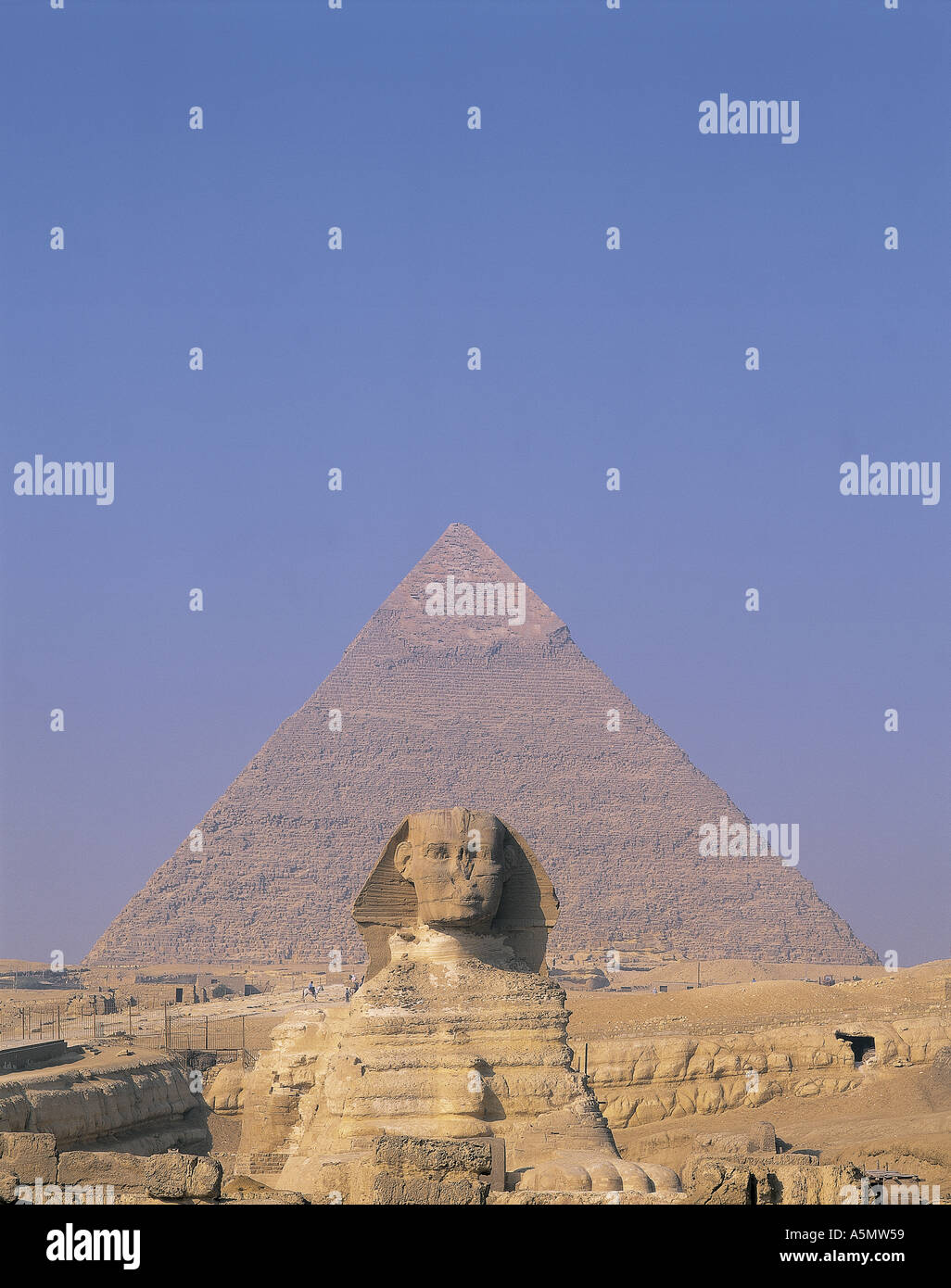 Sphinx and pyramid at Giza Egypt Stock Photo - Alamy