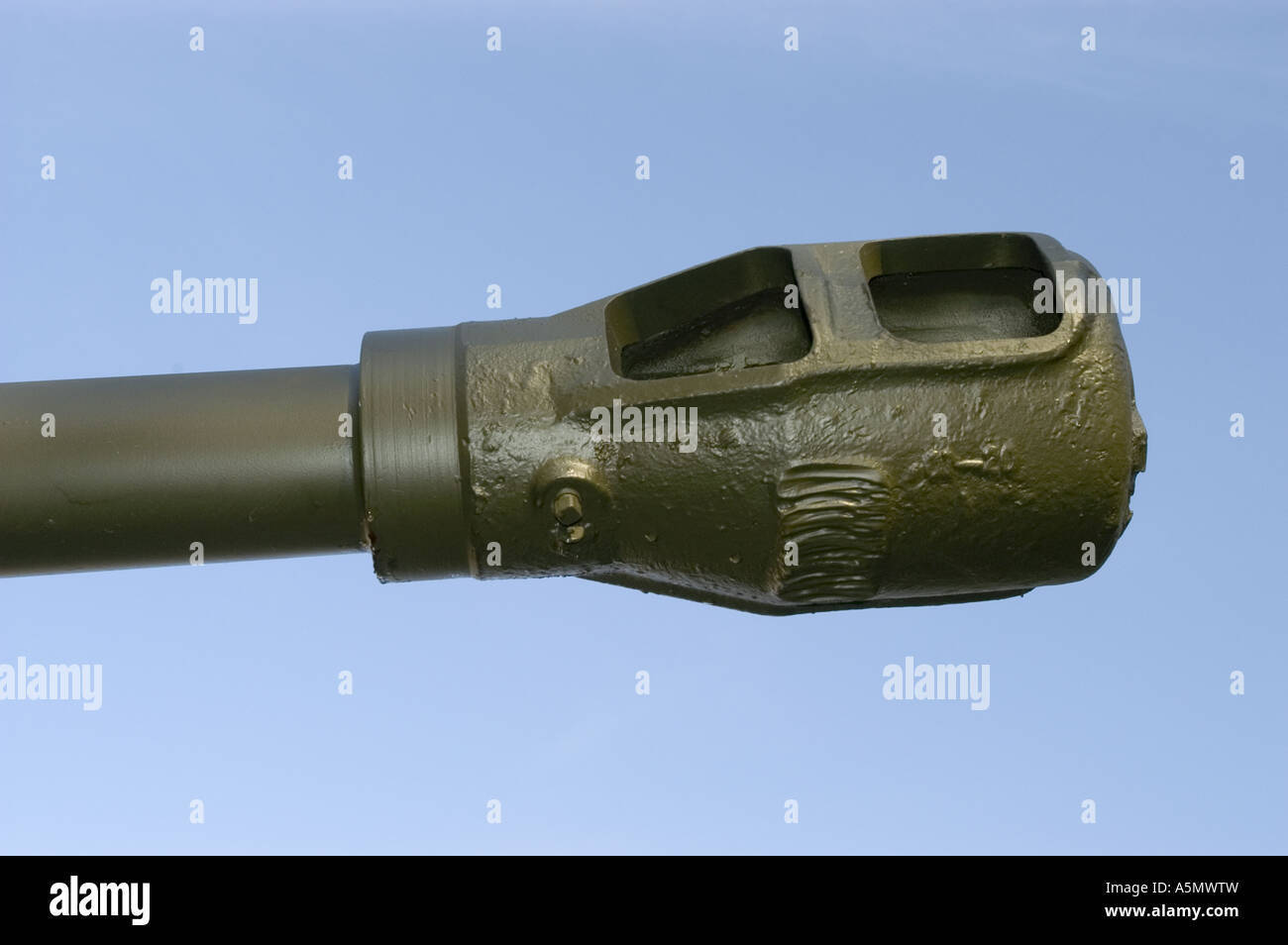 Tank cannon detail with blue sky background Citadel Army Museum, Poznan ...
