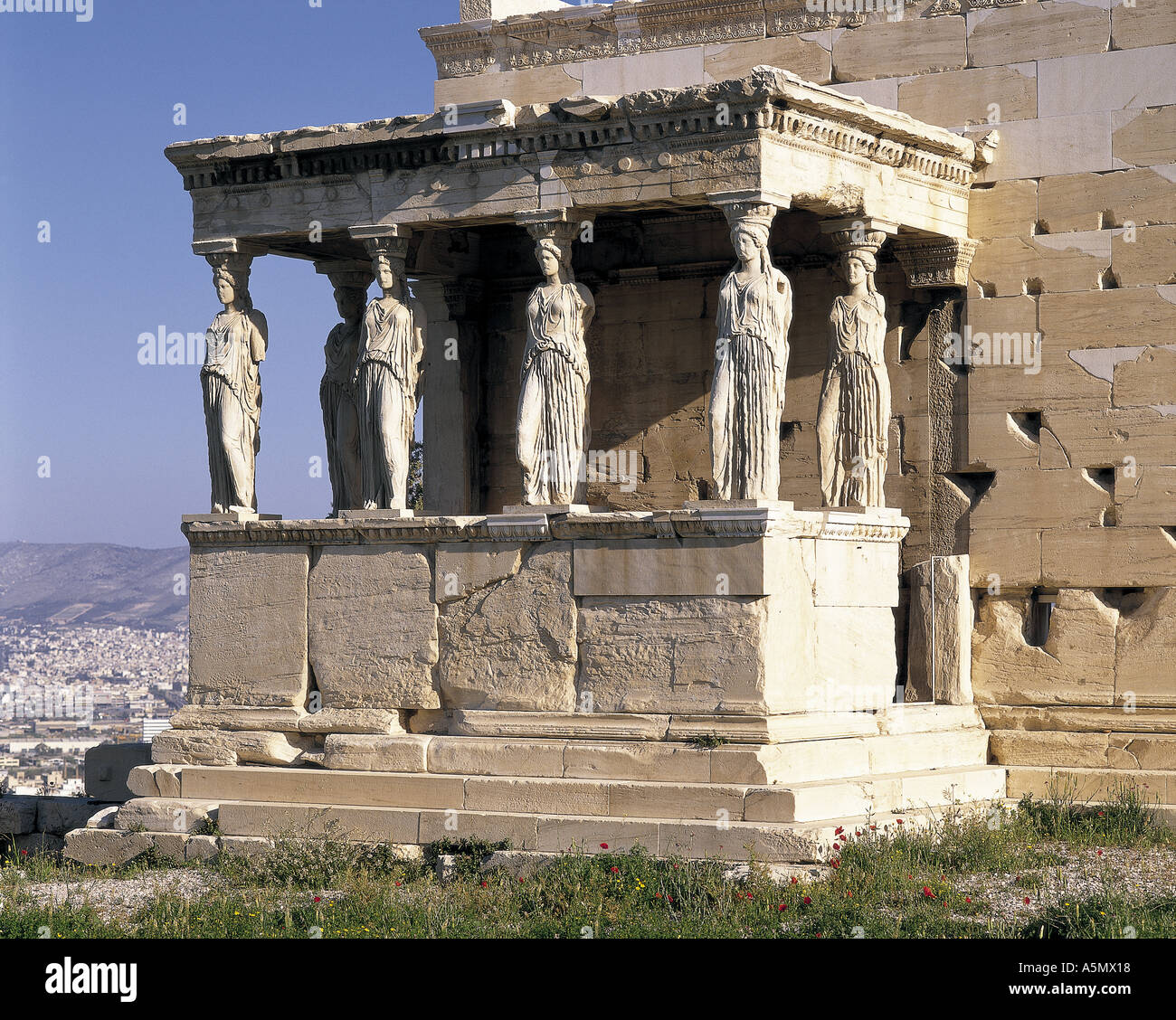 Caryatids Erechtheion on Parthenon Athens Greece Stock Photo - Alamy