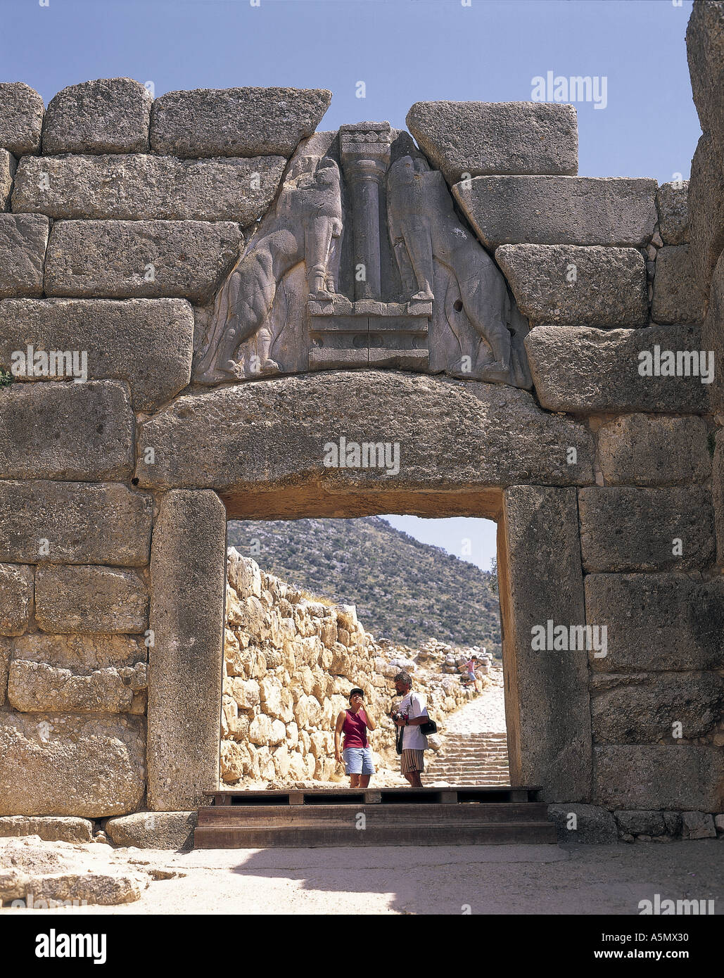 The Lion Gate at Mycenae Greece Stock Photo - Alamy