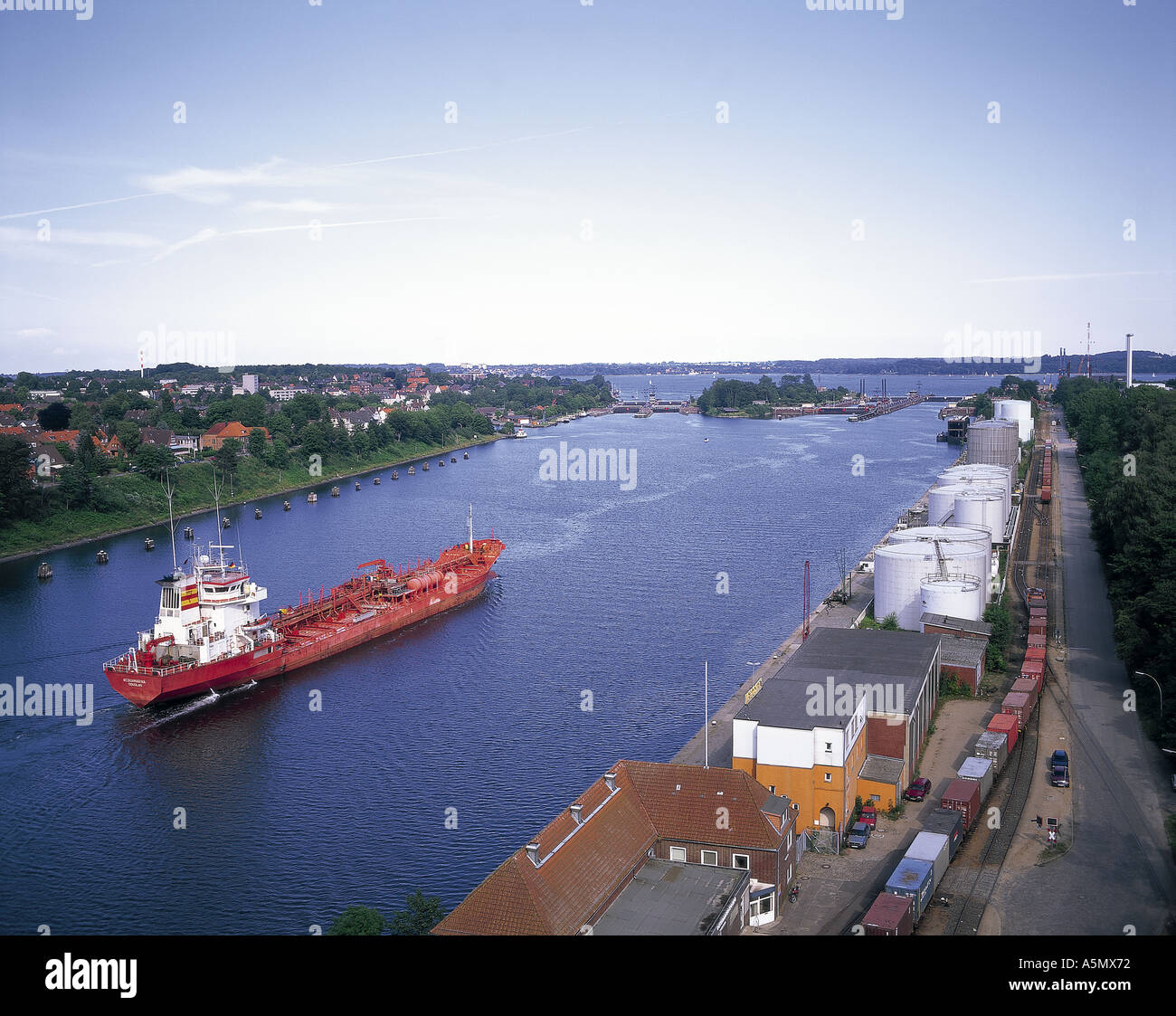 Overview of Kiel Canal Germany Stock Photo - Alamy