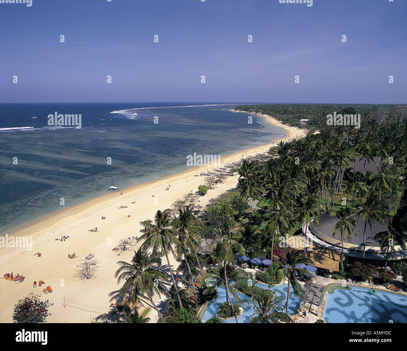 Overview of Sanur Beach Bali Indonesia Stock Photo - Alamy