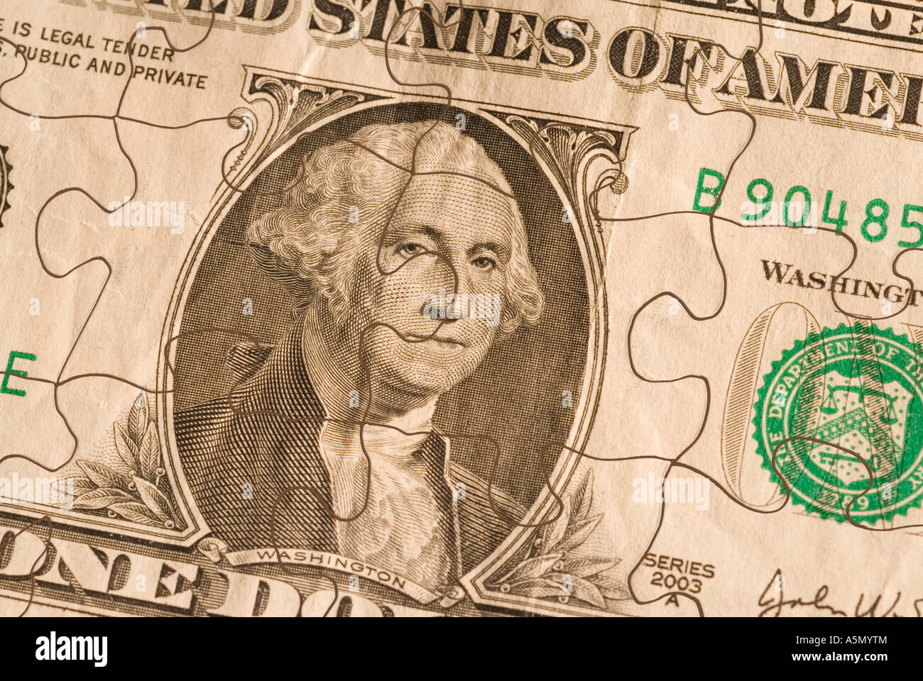 a completed currency puzzle Stock Photo - Alamy