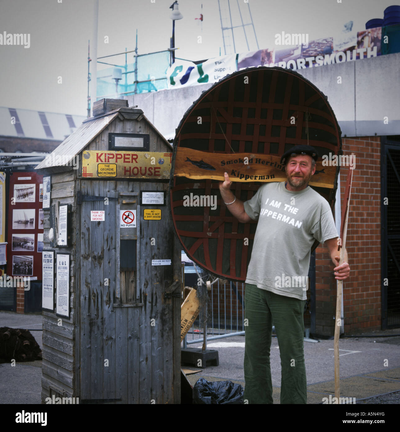 Kipperman with his coracle Stock Photo - Alamy
