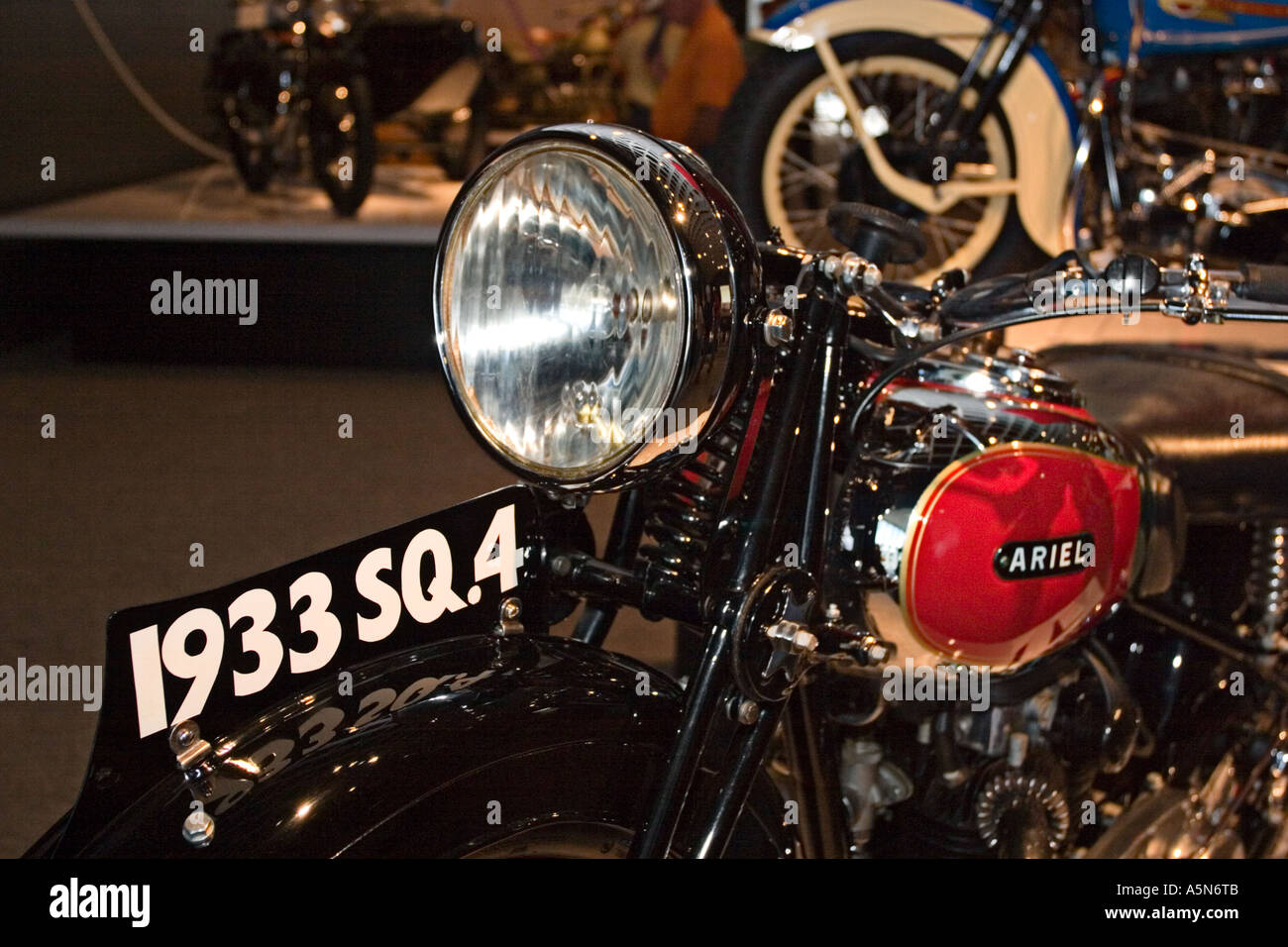 Detail of 1933 Ariel Square Four motorcycle Stock Photo - Alamy