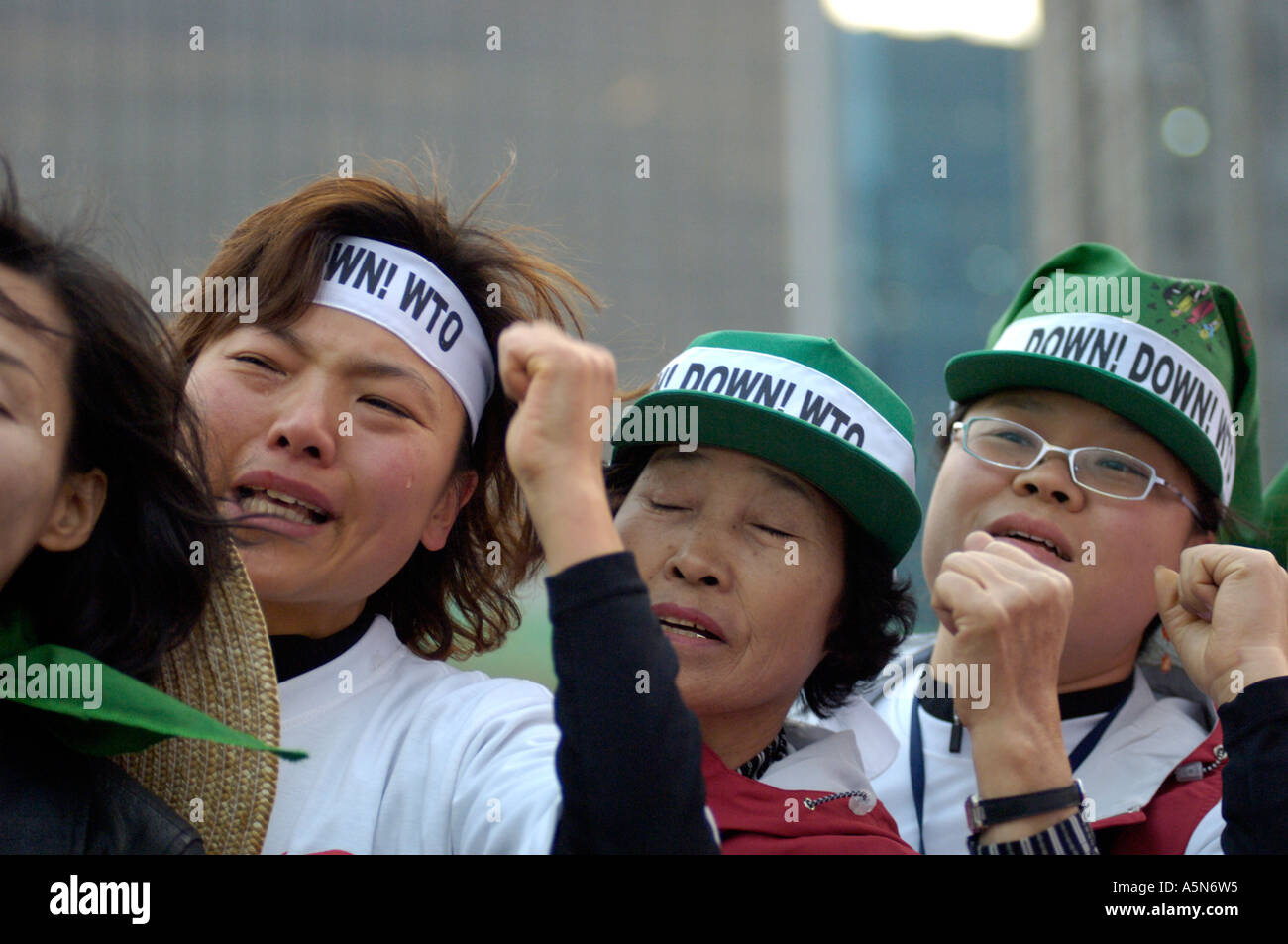 Protest against the WTO, Hong Kong Stock Photo - Alamy