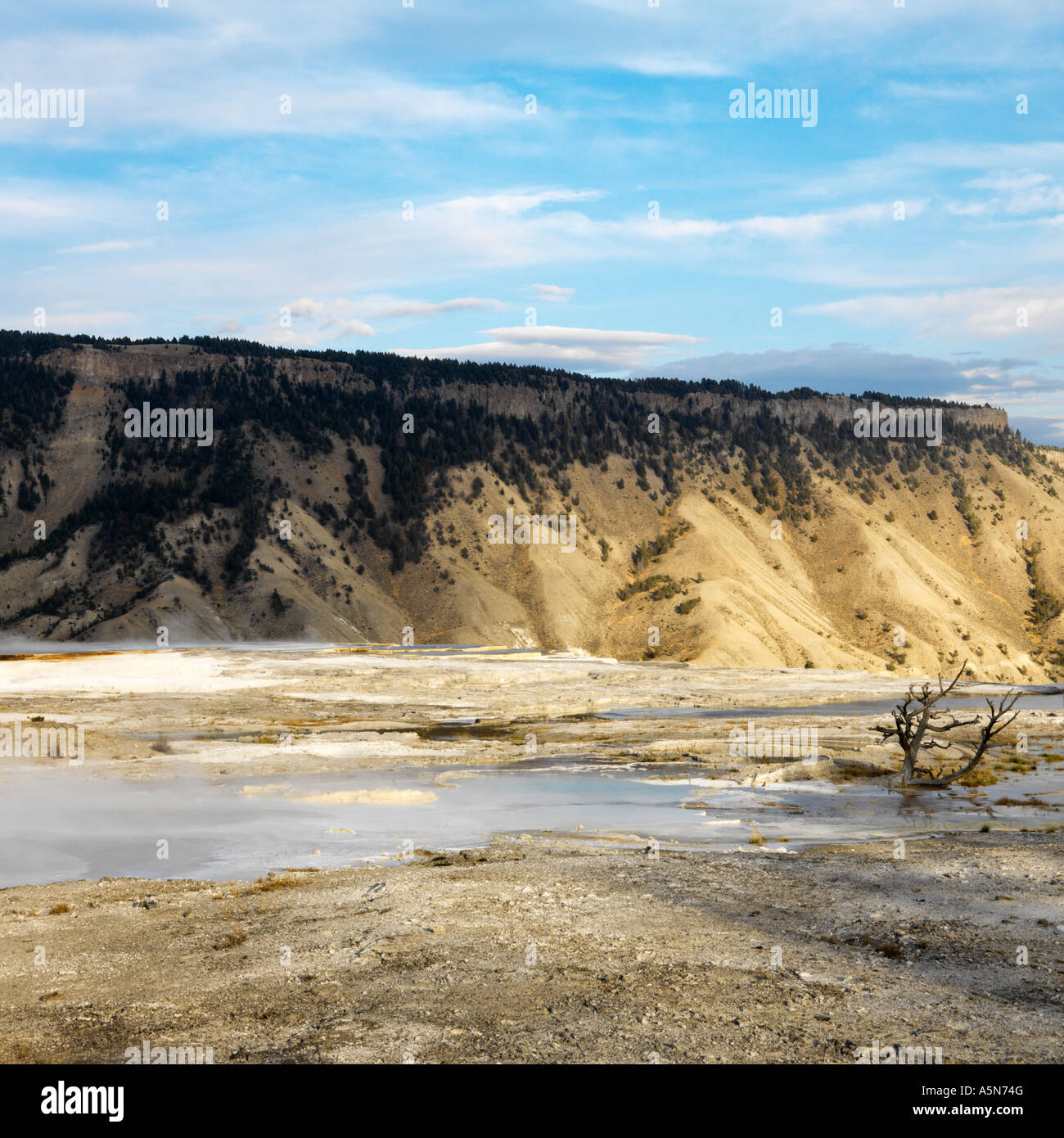 Mountains with barren valley at Yellowstone National Park Wyoming Stock ...