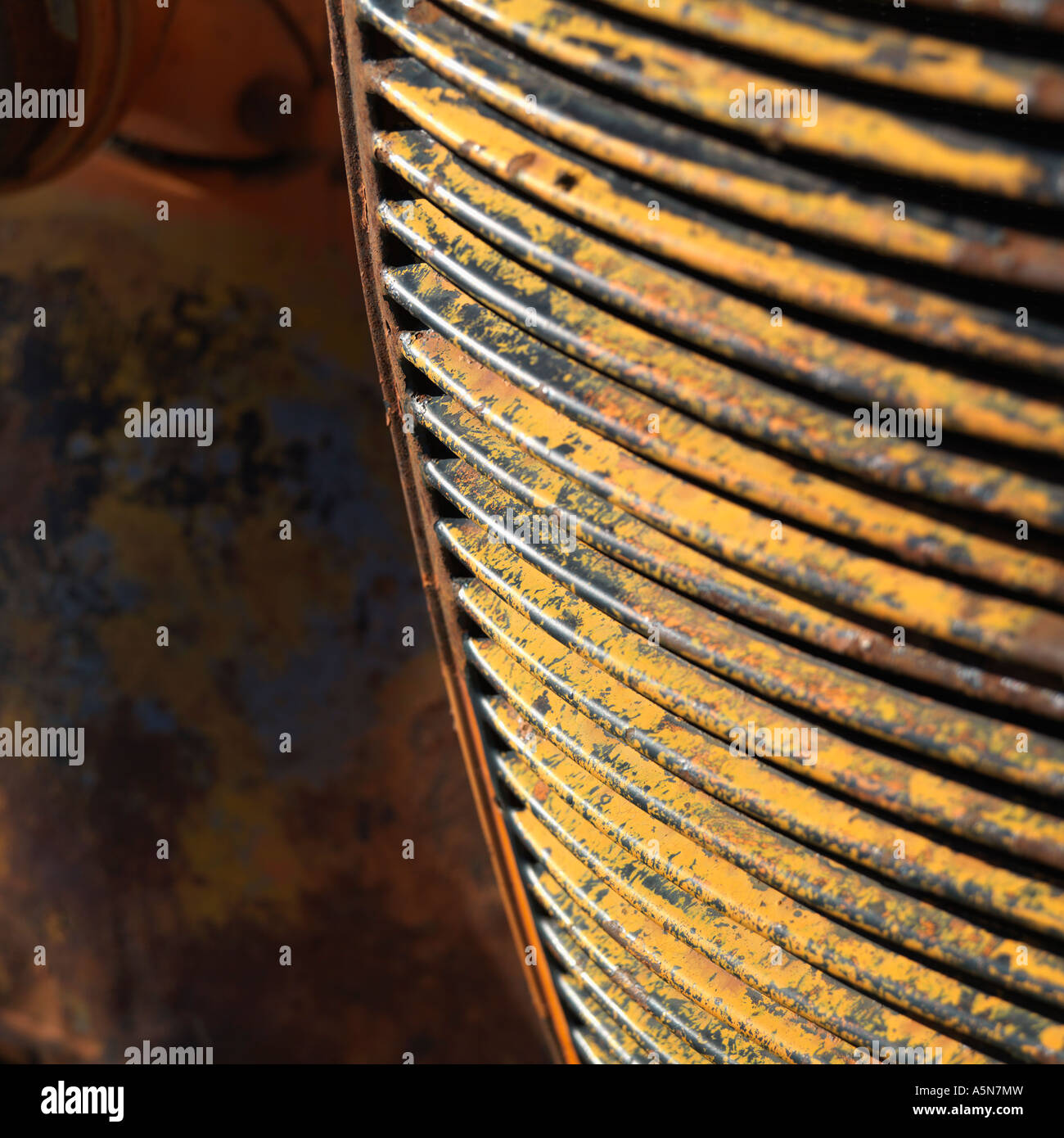 Close up of radiator grill of rusty old pick up truck Stock Photo - Alamy