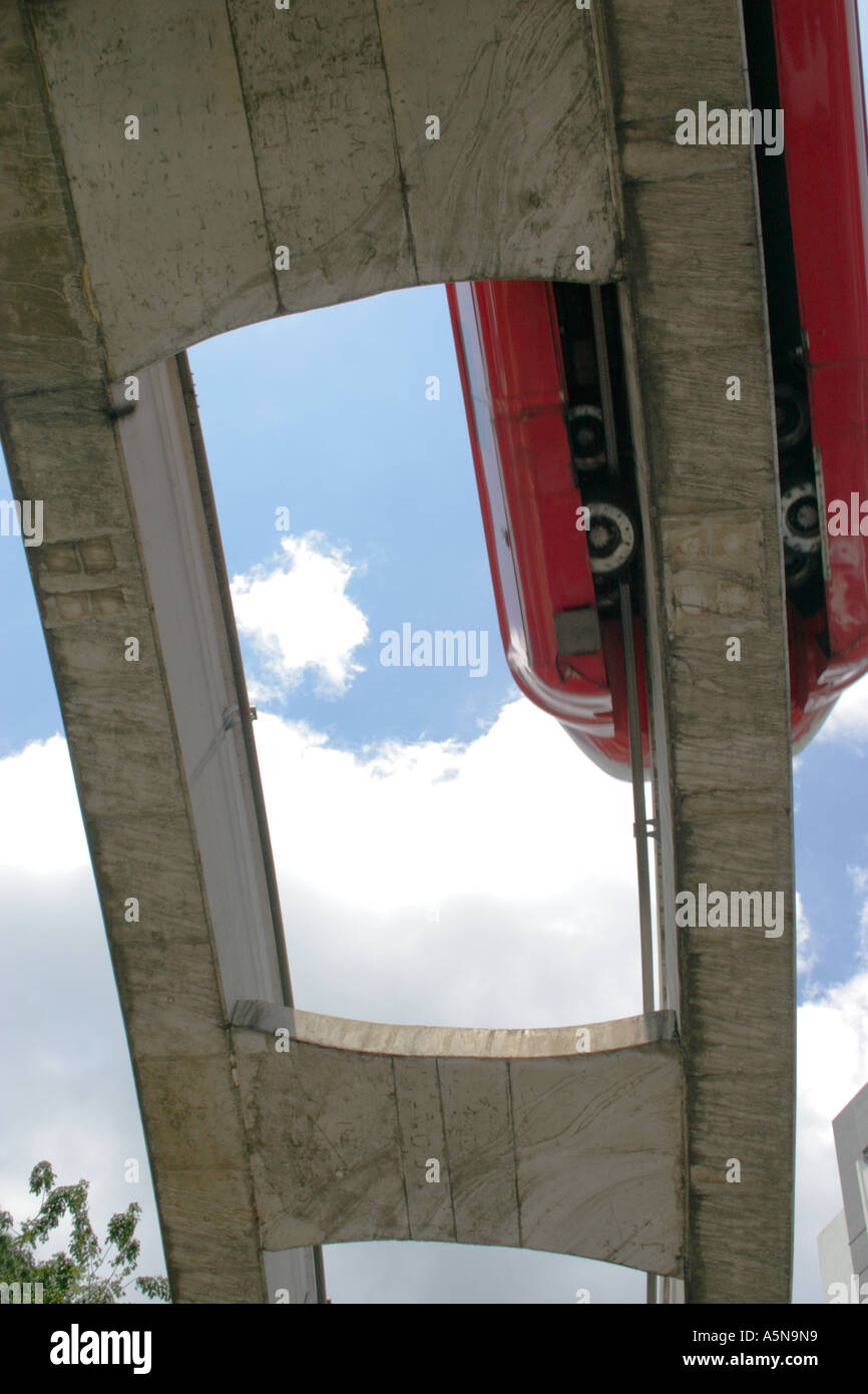 structure of overhead monorail viewed from bottom Stock Photo - Alamy