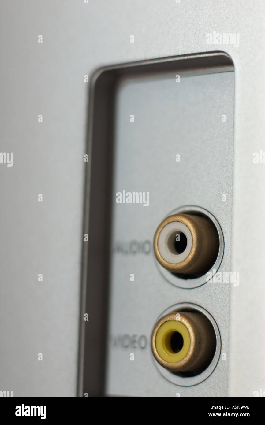 audio video connector on a television Stock Photo - Alamy