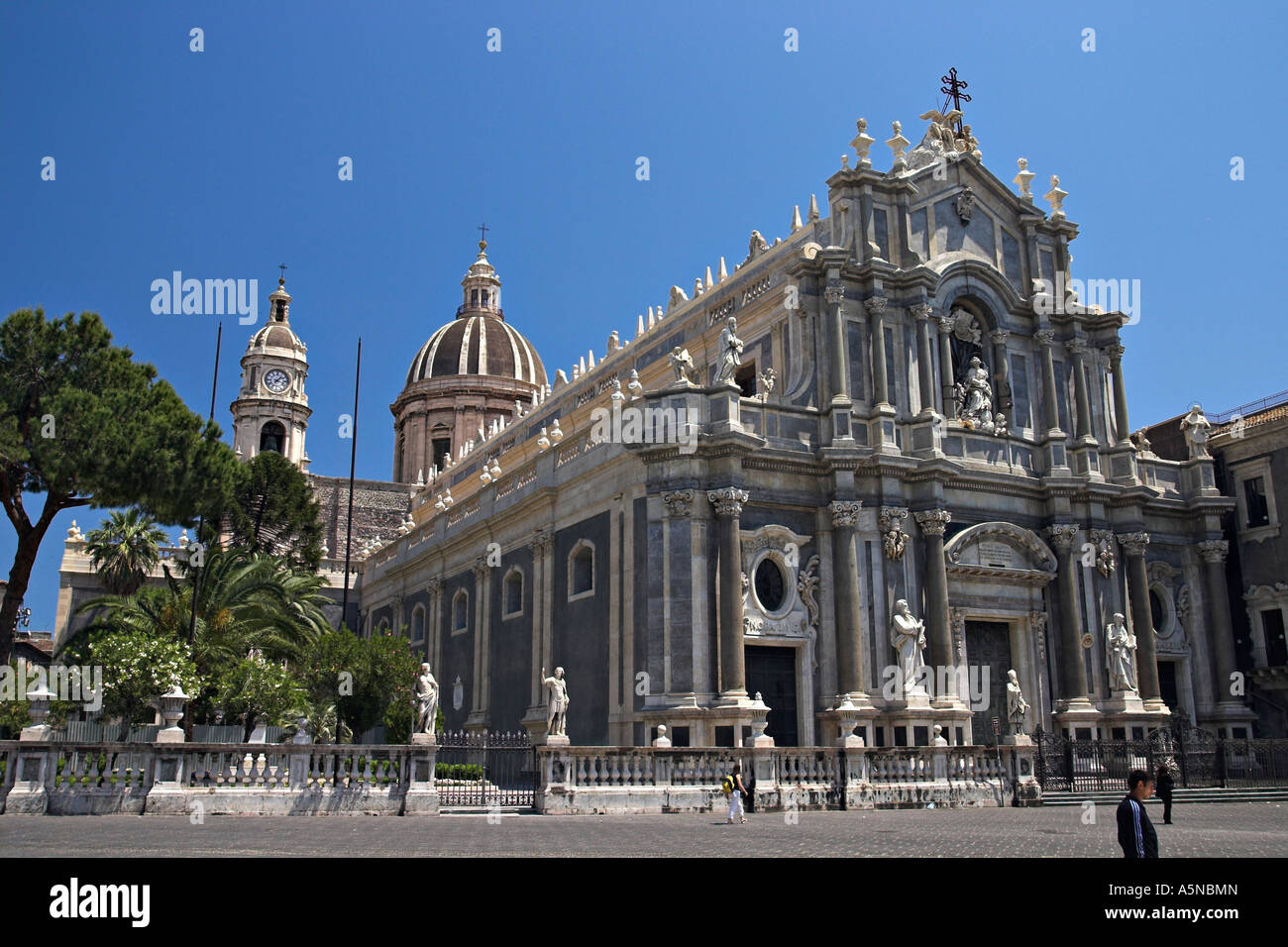 Catania Cathedral Duomo The front side tower and dome of the cathedral ...
