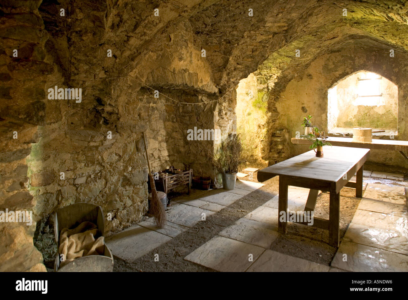 Medieval room at Carew Castle Pembroke Pembrokeshire coast national ...