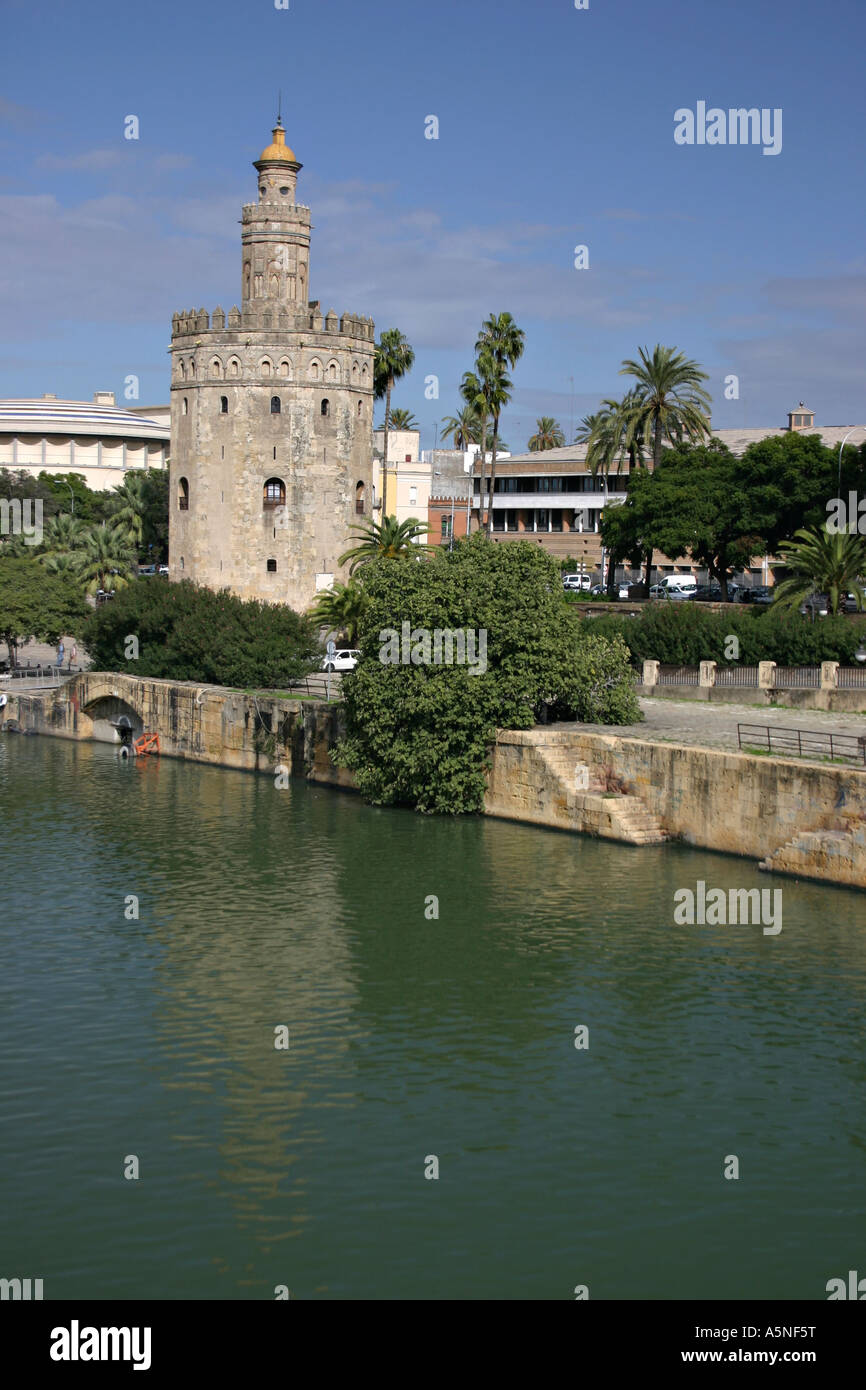 Torre del Oro or the Golden Tower and its reflection Stock Photo - Alamy