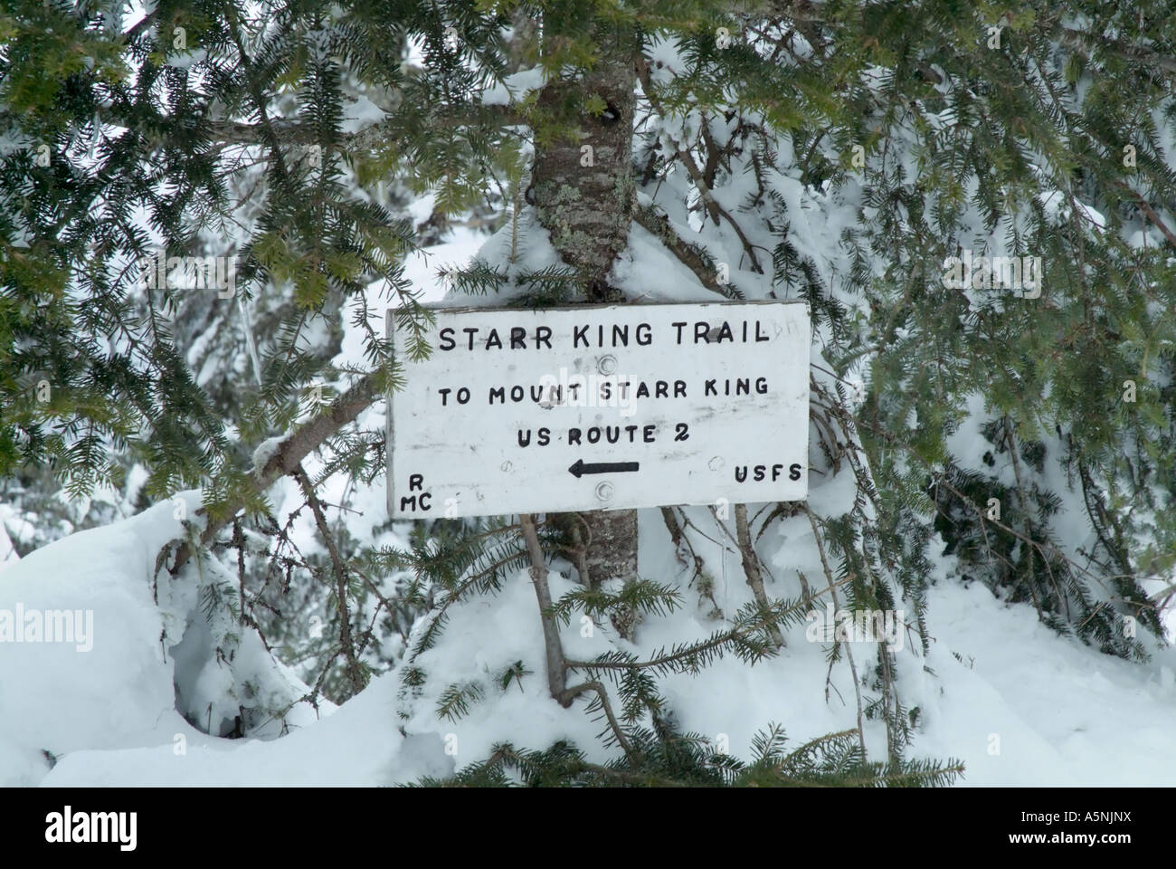Starr King Trail Sign located in the White Mountain National Forest of ...