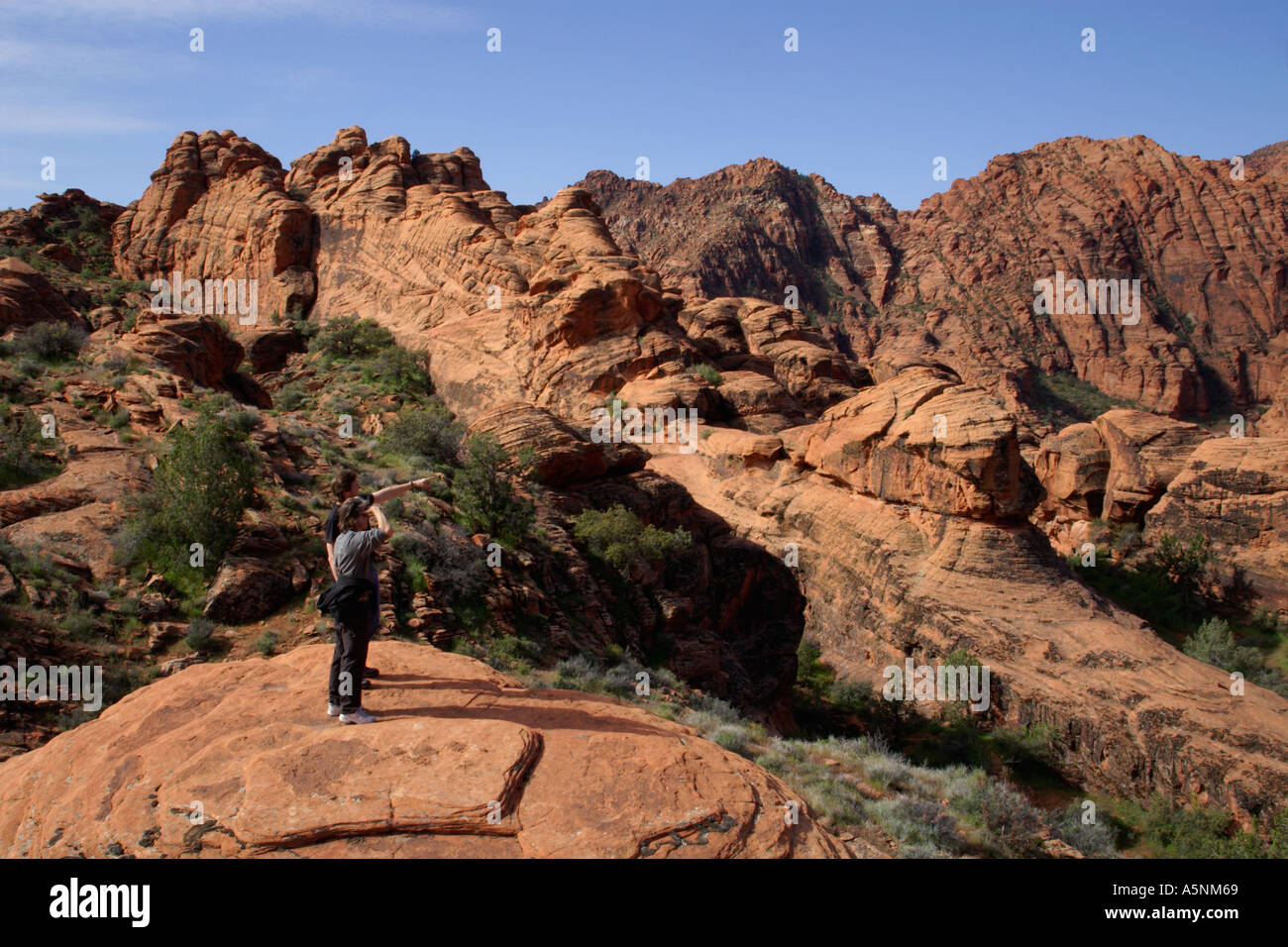 two men standing one pointing west the other looking shading eyes from ...