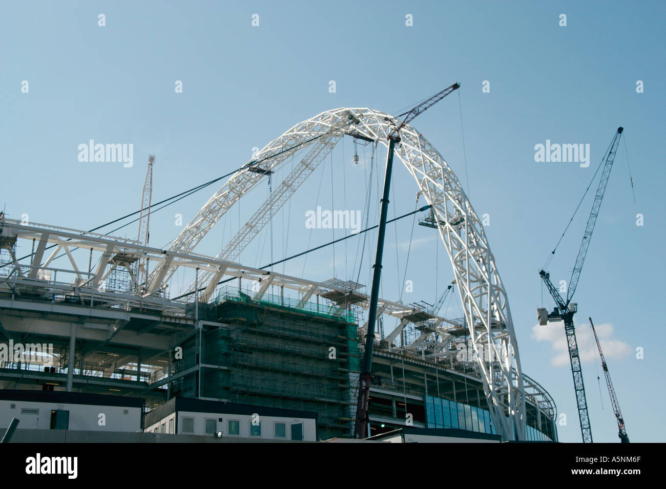 The new Wembley Stadium and arch under construction in London UK Stock ...