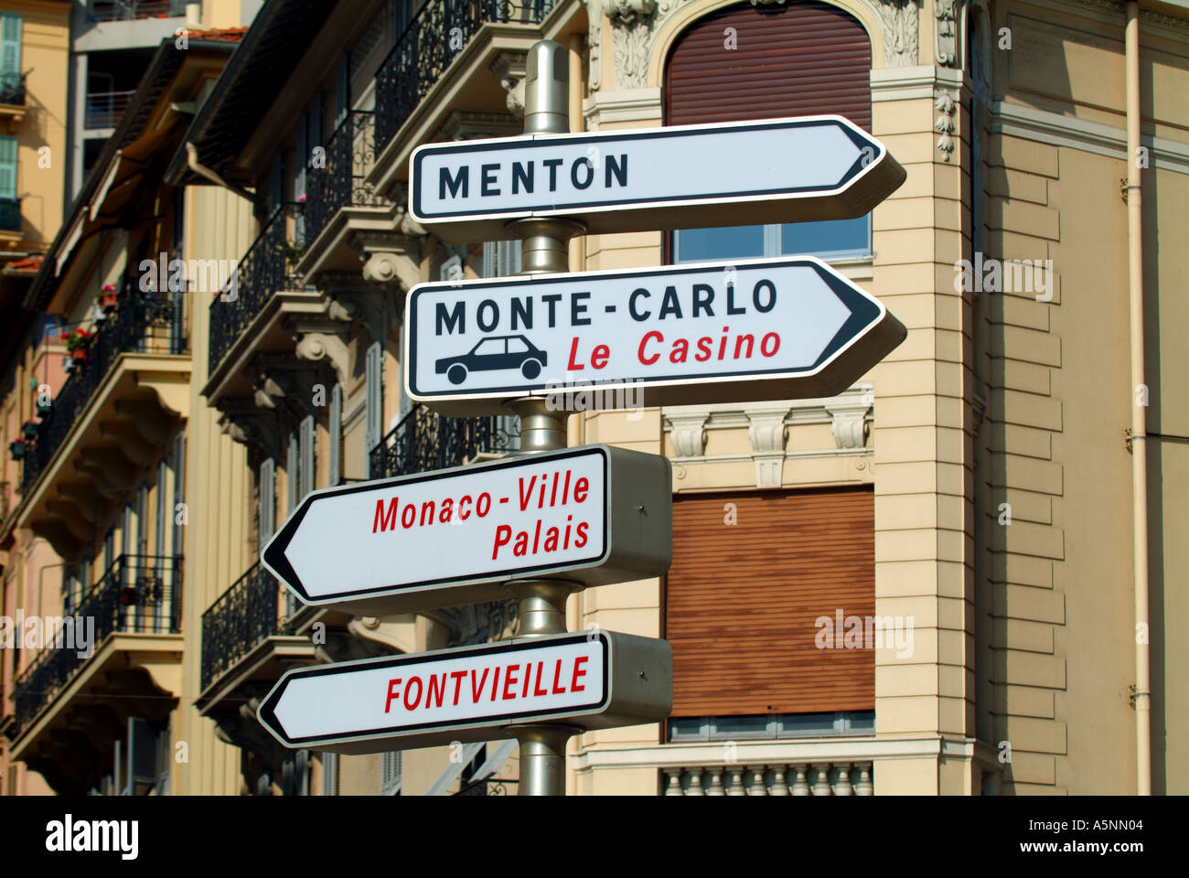 Road signs monte carlo monaco hi-res stock photography and images - Alamy