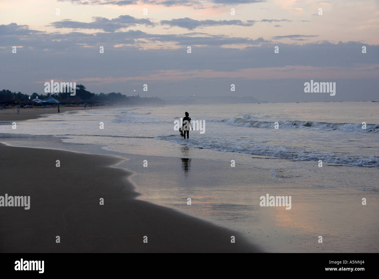 Dawn on Baga beach Goa India Stock Photo - Alamy