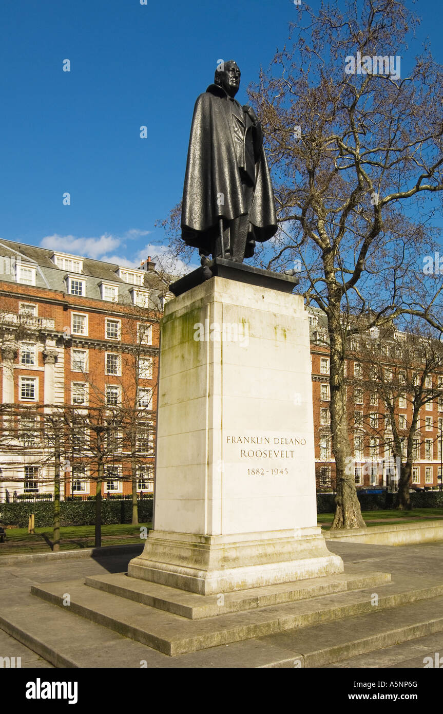 American president Franklin D Roosevelt memorial in Grosvenor square ...