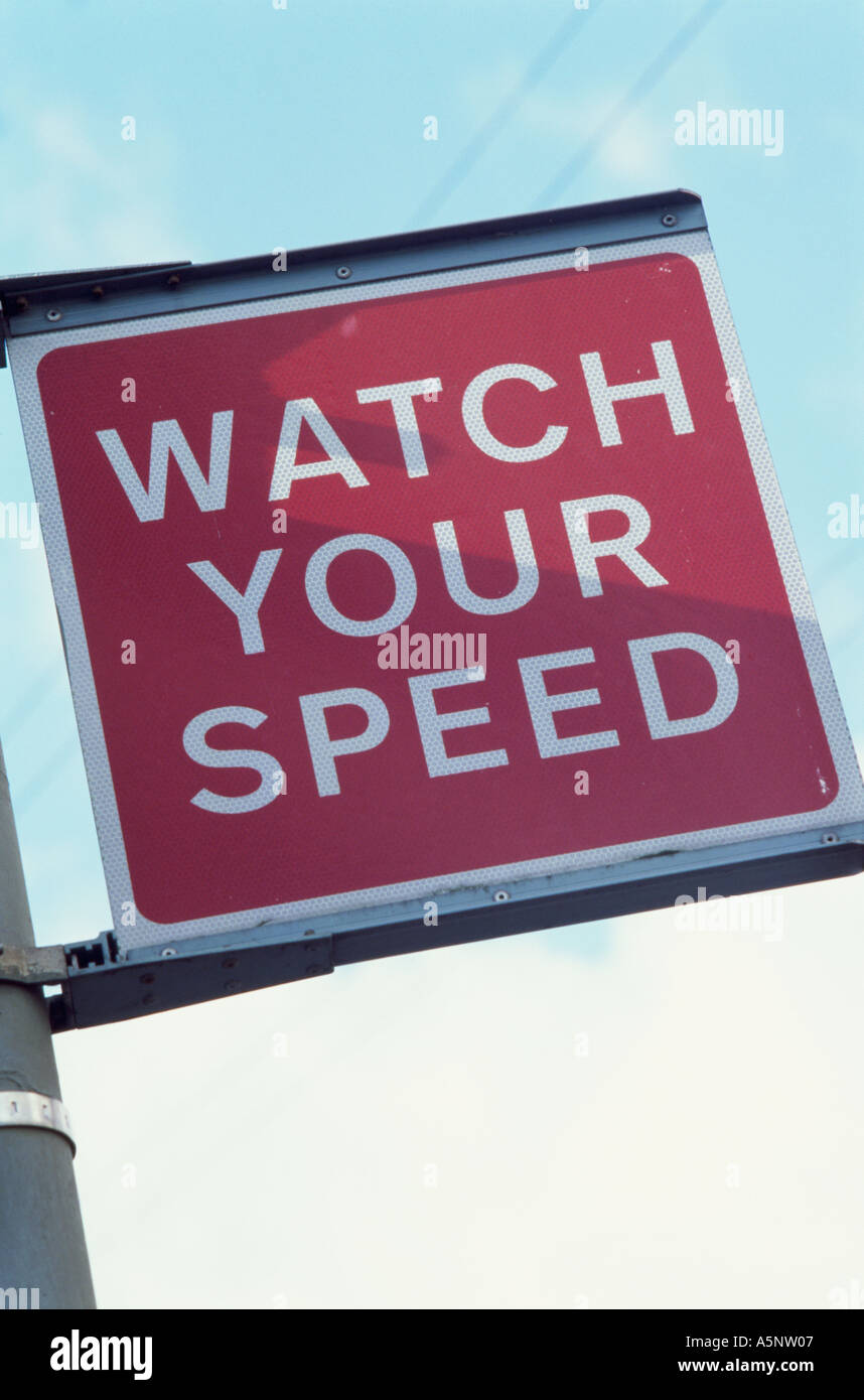 Watch your speed sign Stock Photo, Royalty Free Image: 3708166 - Alamy