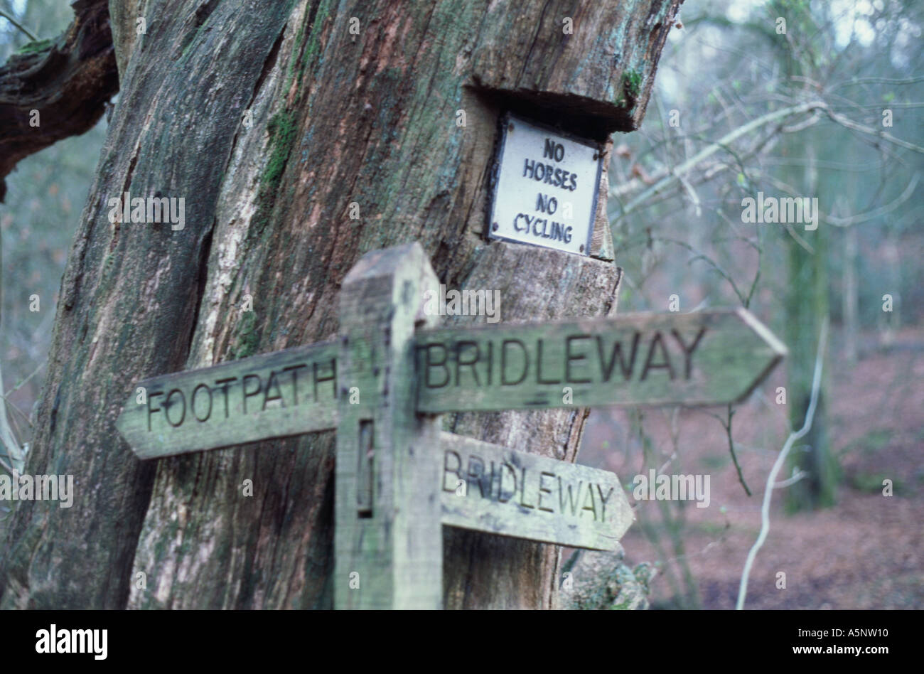 Footpath and bridle path signs Stock Photo - Alamy