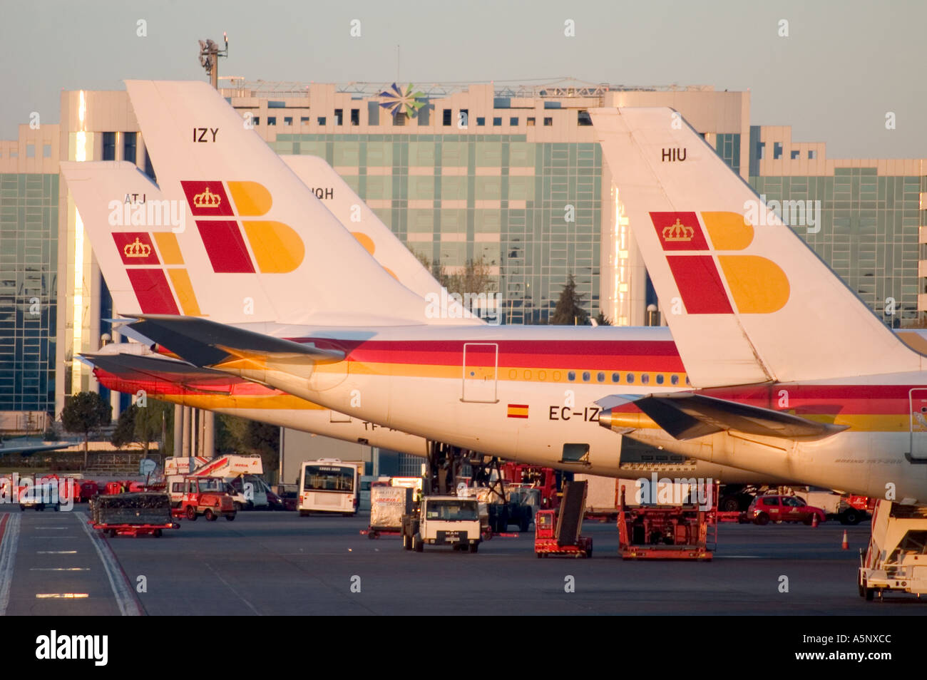 Iberia planes Madrid Airport Stock Photo - Alamy