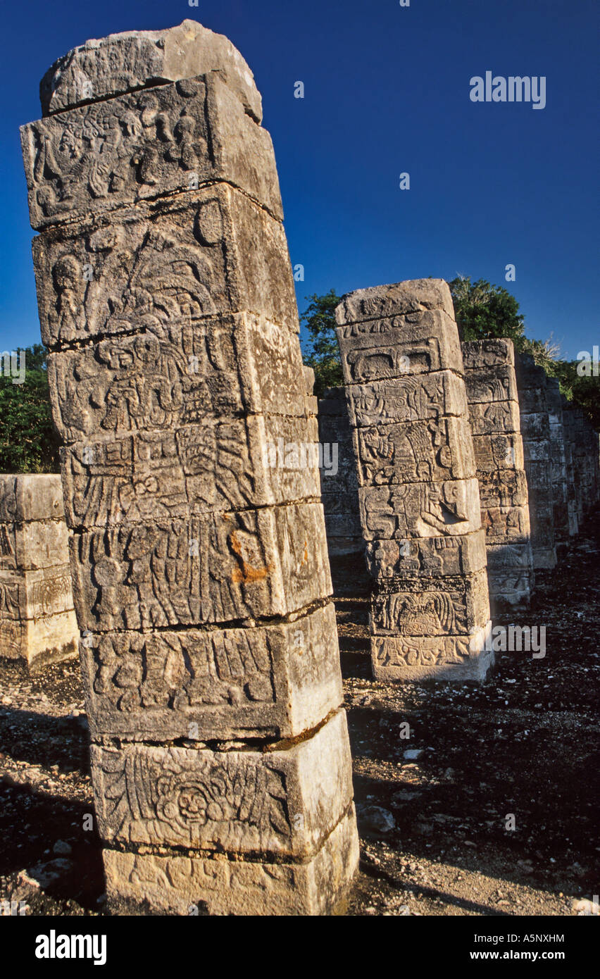 Grupo de las Mil Columnas (1000 Columns) Mayan ruins at Chichen Itza ...