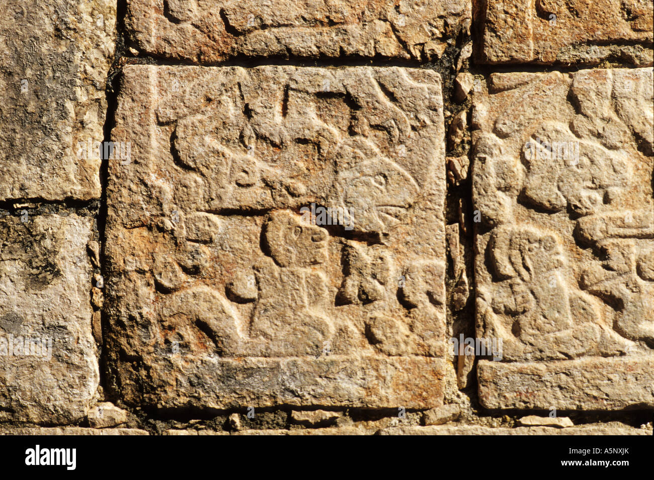 Carving at Templo de los Tableros (Temple of Panels), Mayan Toltec ...