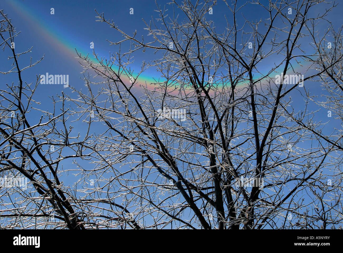 Freezing rain rainbow Stock Photo - Alamy