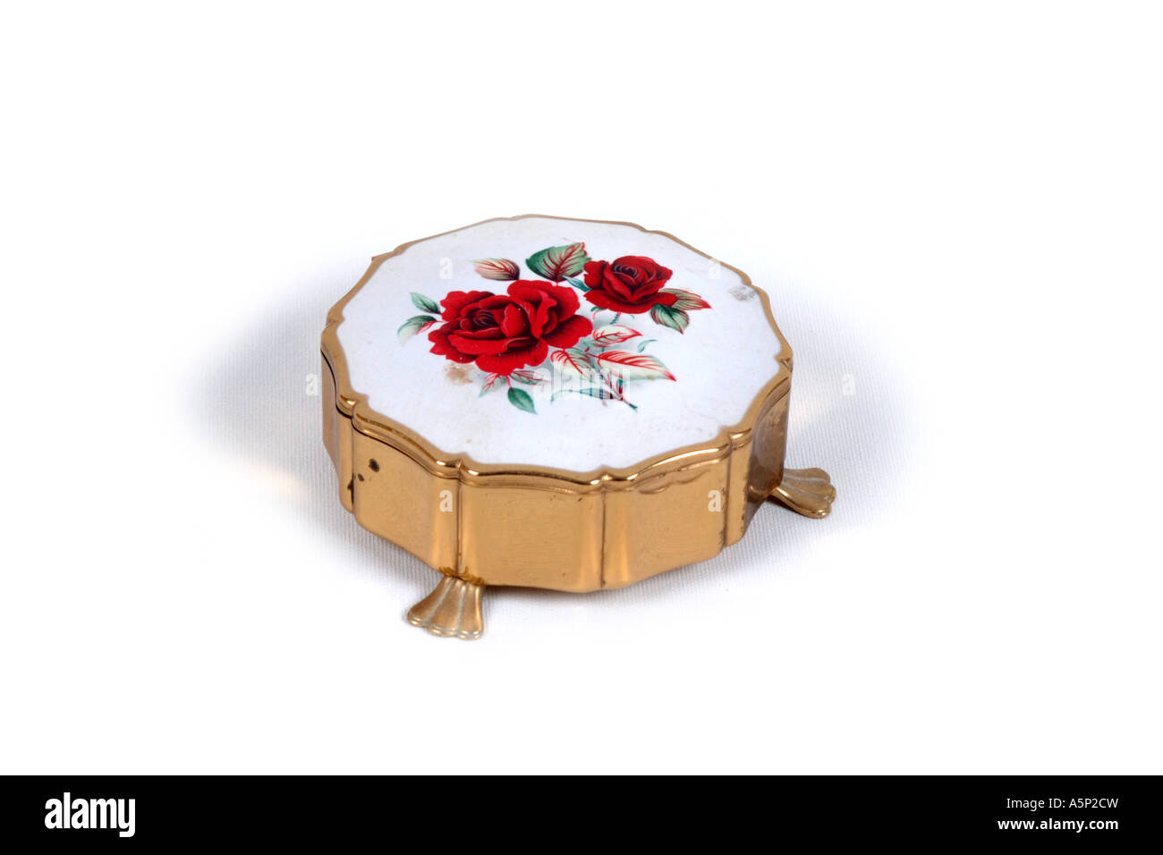 Gold colored jewelry box Stock Photo - Alamy