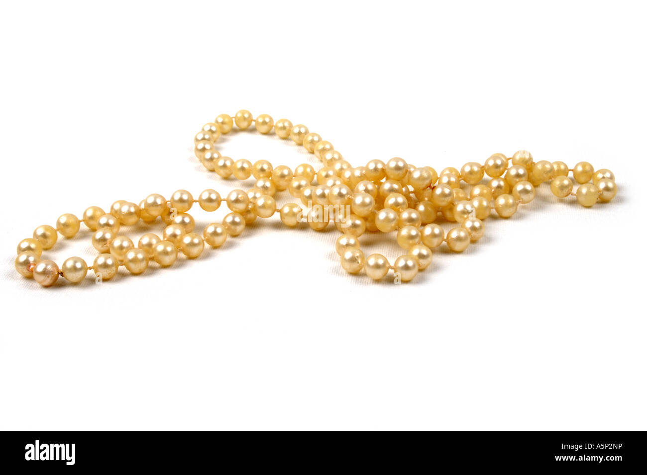 A ladies String of Pearls necklace Stock Photo - Alamy