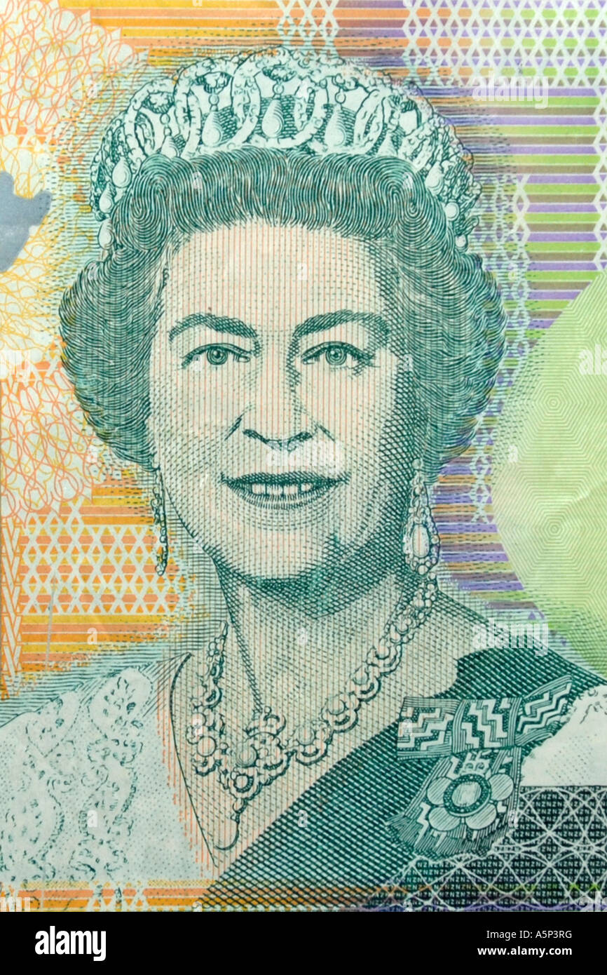 Queen Elizabeth on a New Zealand 20 dollar note Stock Photo - Alamy
