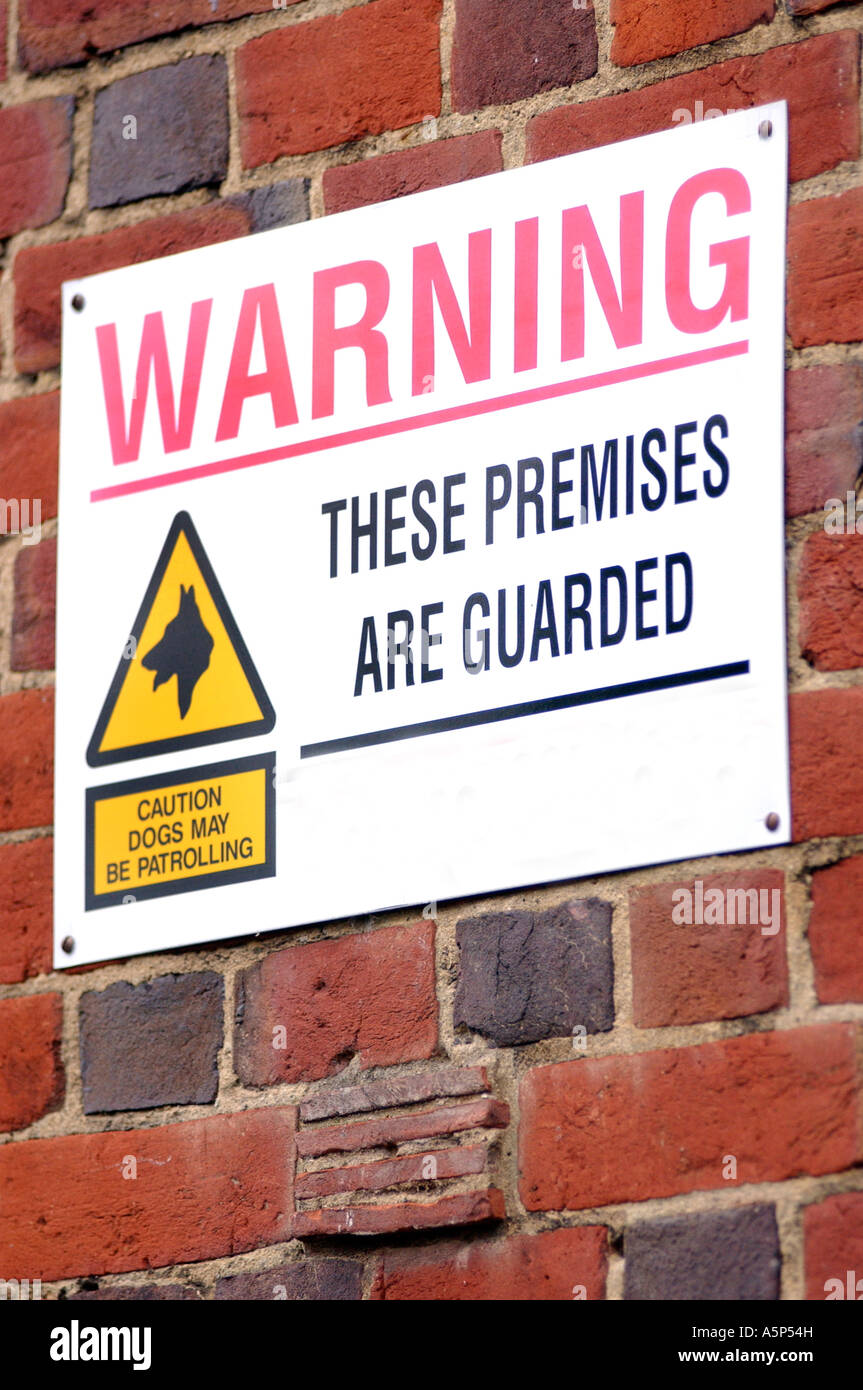 British warning property sign London UK Stock Photo - Alamy