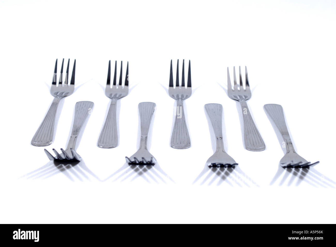 Group of silver metal forks Stock Photo - Alamy