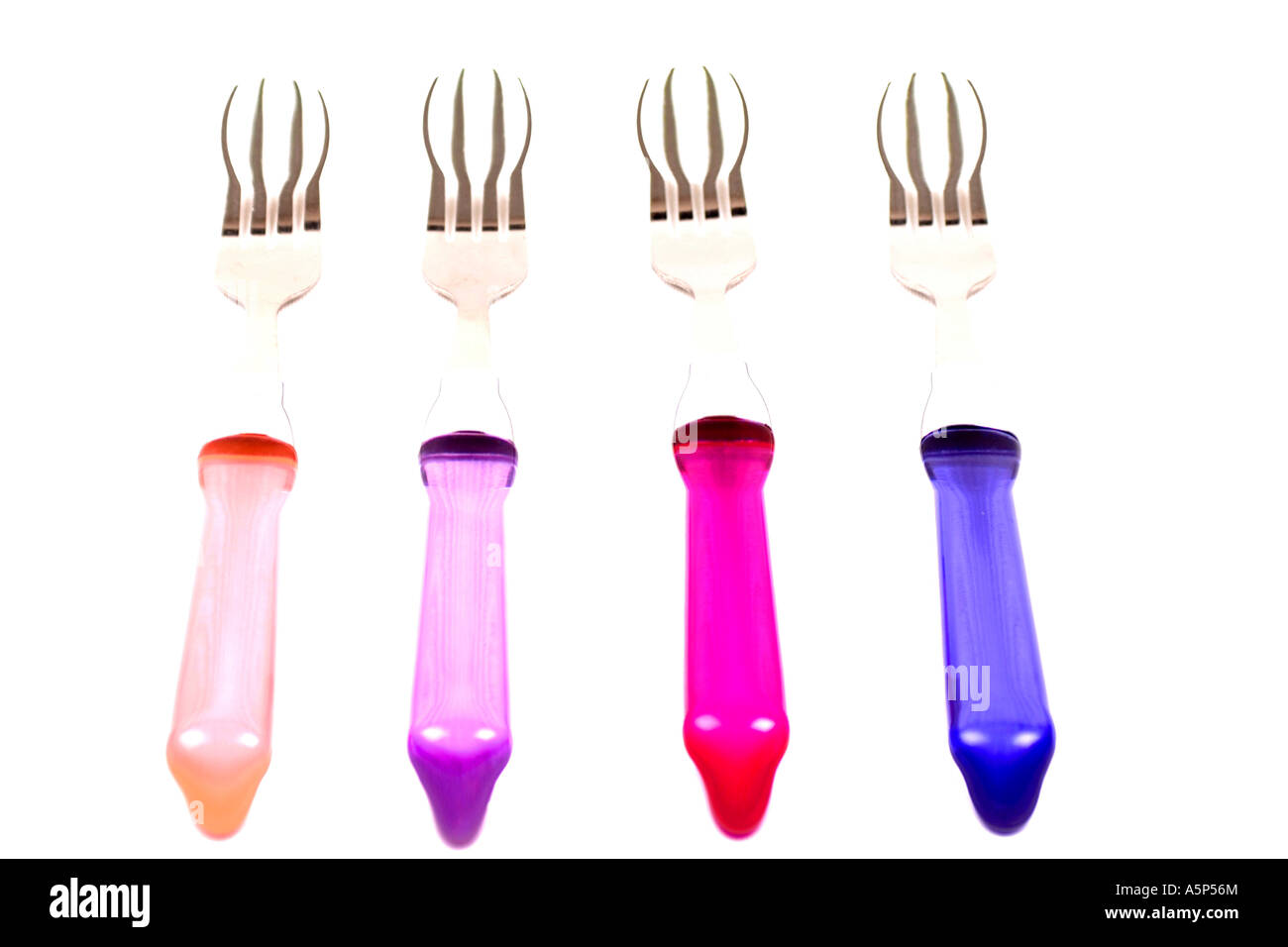 Group of Multi colored handled forks Stock Photo - Alamy
