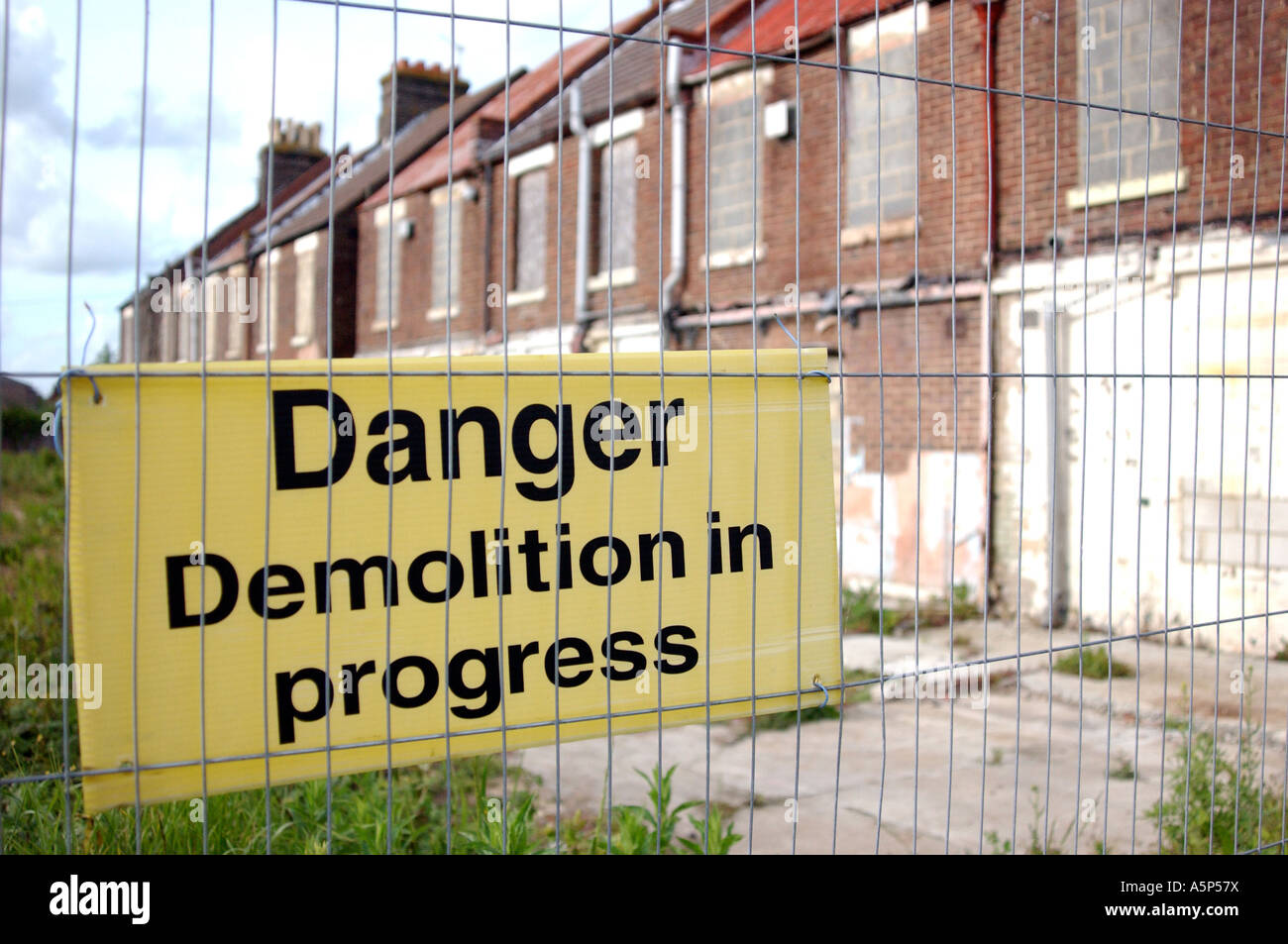 British demolition sign London UK Stock Photo - Alamy