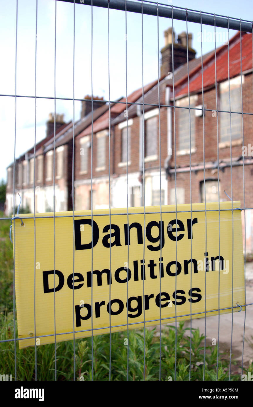 British demolition sign London UK Stock Photo - Alamy