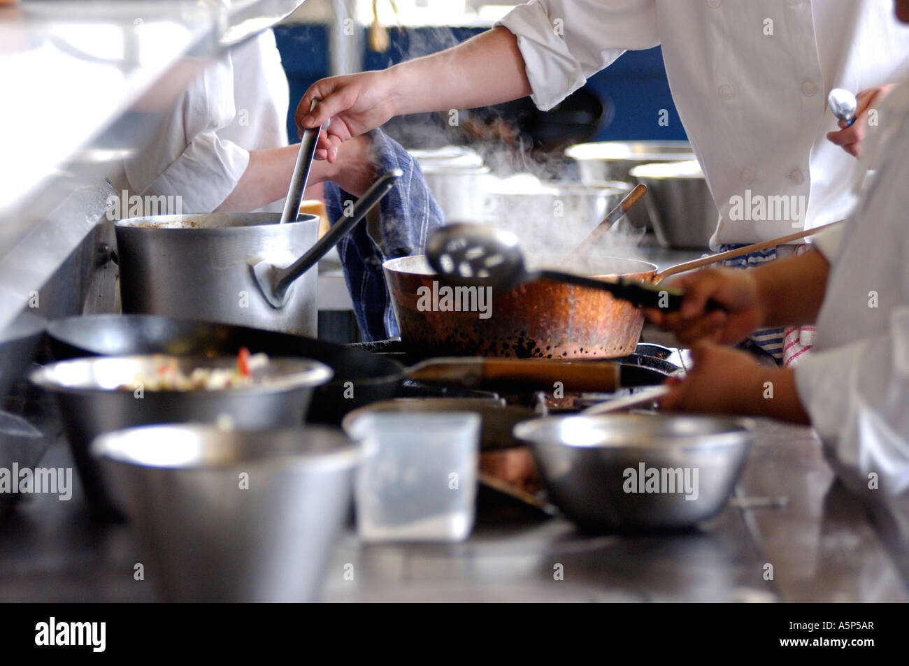British restaurant cooking service London UK Stock Photo - Alamy
