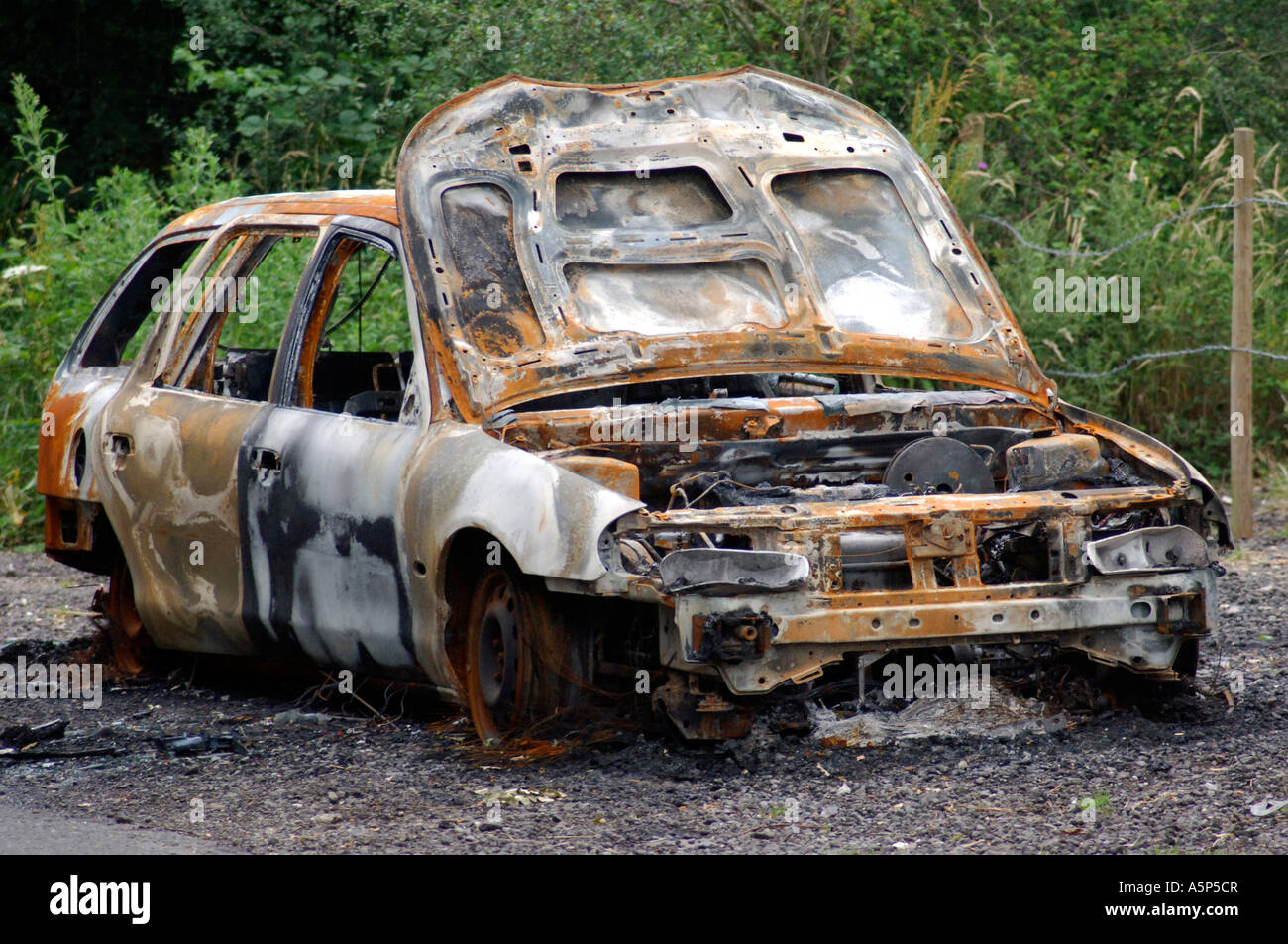 Burnt out car after vandalism and joyriding London UK Stock Photo ...