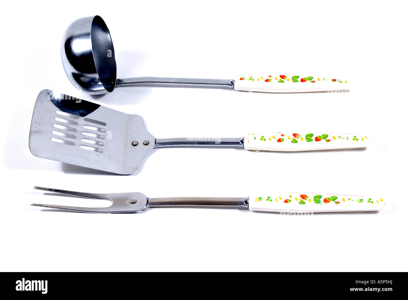Kitchen Utensils Fork Ladle Spatula Stock Photo - Alamy