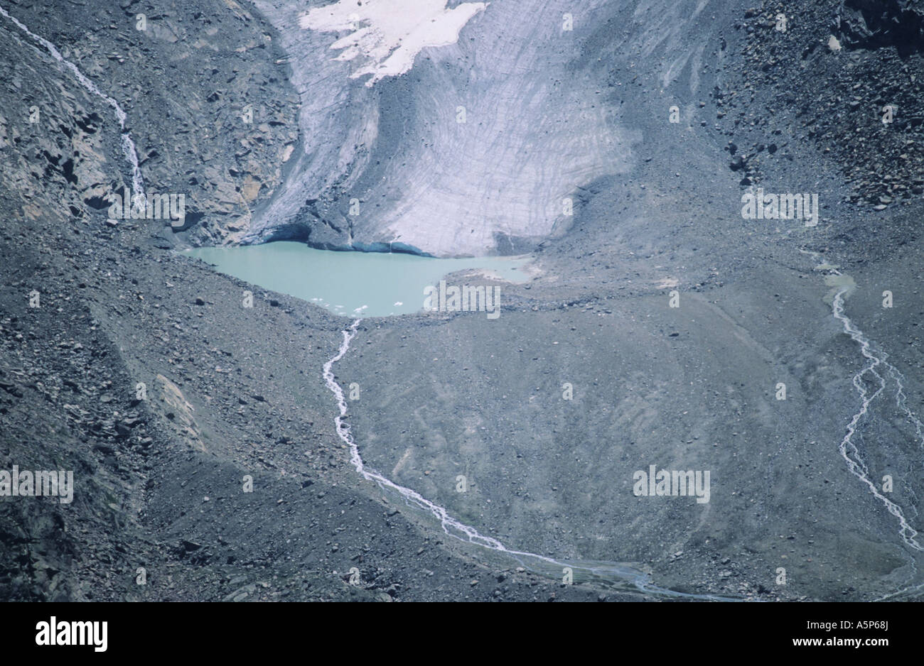 Glacial lake moraine Stock Photo - Alamy