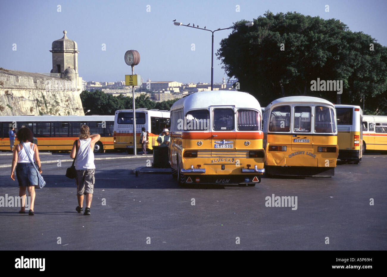 Bus station Valletta Malta Stock Photo - Alamy