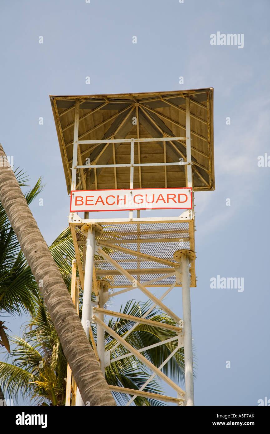 Coconut Palms, Tsunami warning, Beach guard, Tower or platform or watch ...