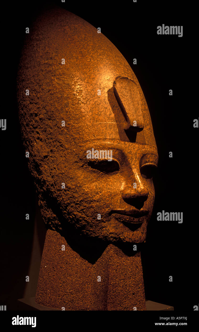 Colossal head of Amenhoteb III, Luxor Museum, Luxor, Egypt Stock Photo ...