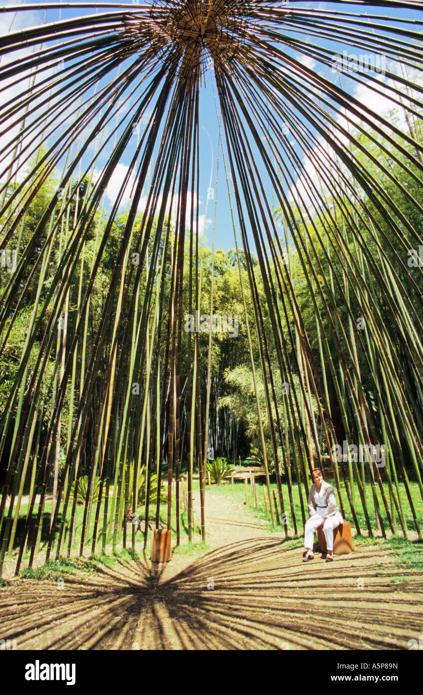 Bamboo dome structure at the Bambouseraie de Prafrance Languedoc France ...