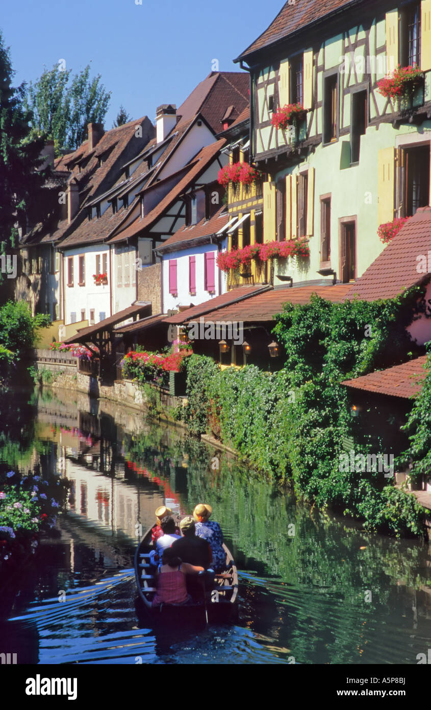 Half timbered Alsatian style houses in Petite Venise Colmar Haut Rhin ...