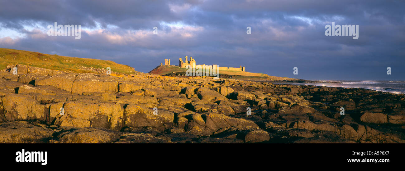 Dunstanburgh castle from Craster Northumberland England Stock Photo - Alamy